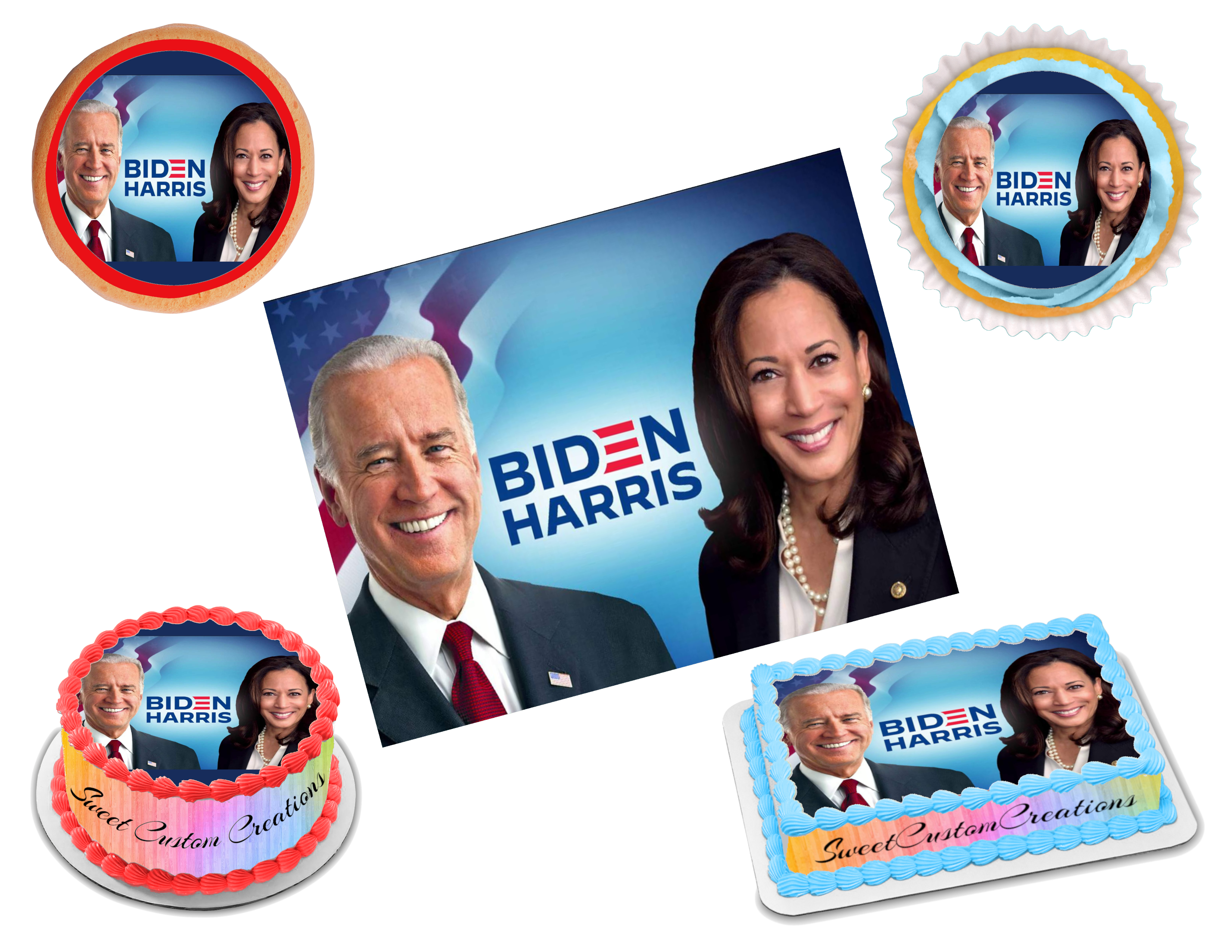 President Joe Biden Kamala Harris Edible Image Frosting Sheet #4 (80 ...