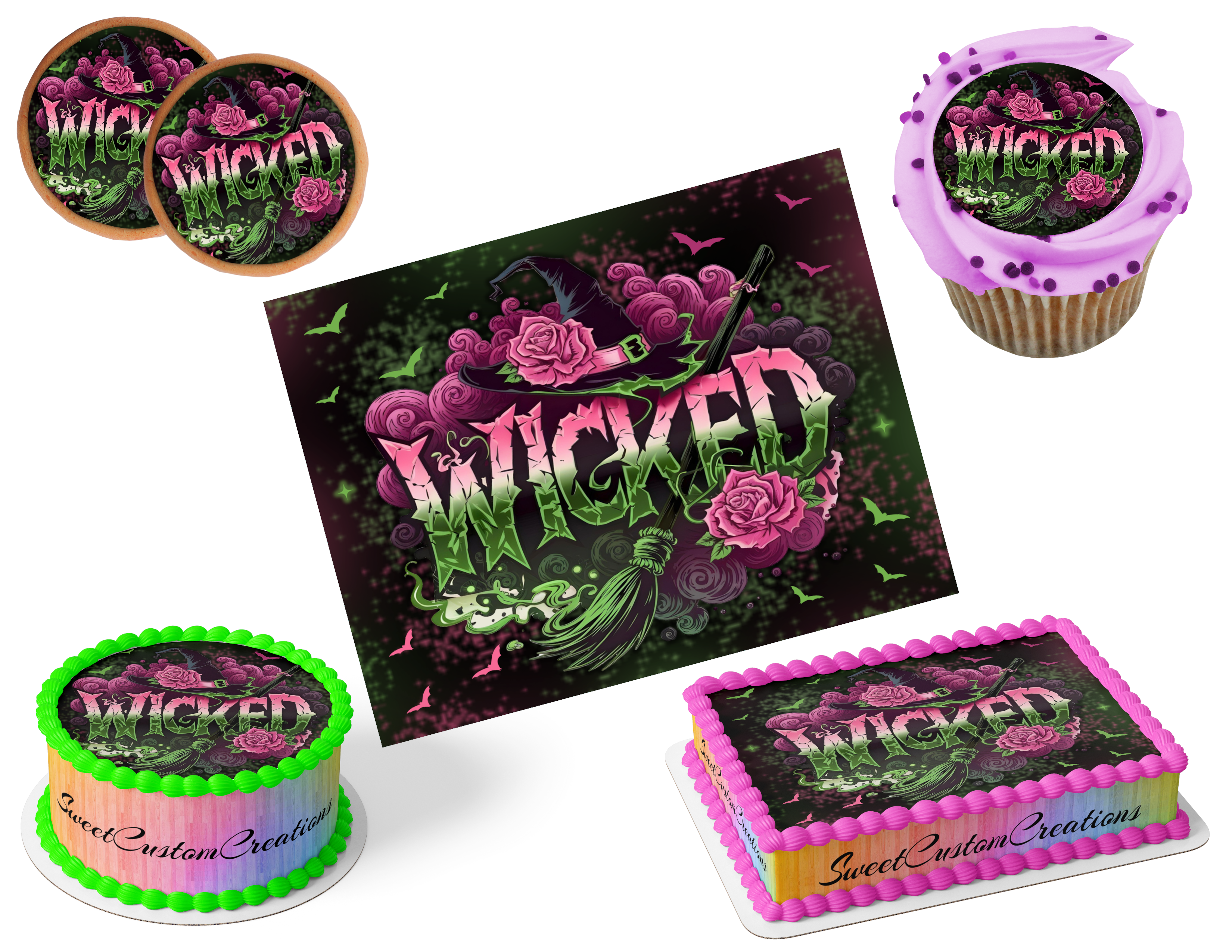 Wicked Edible Image Frosting Sheet #111 (80+ sizes) – Sweet Custom ...