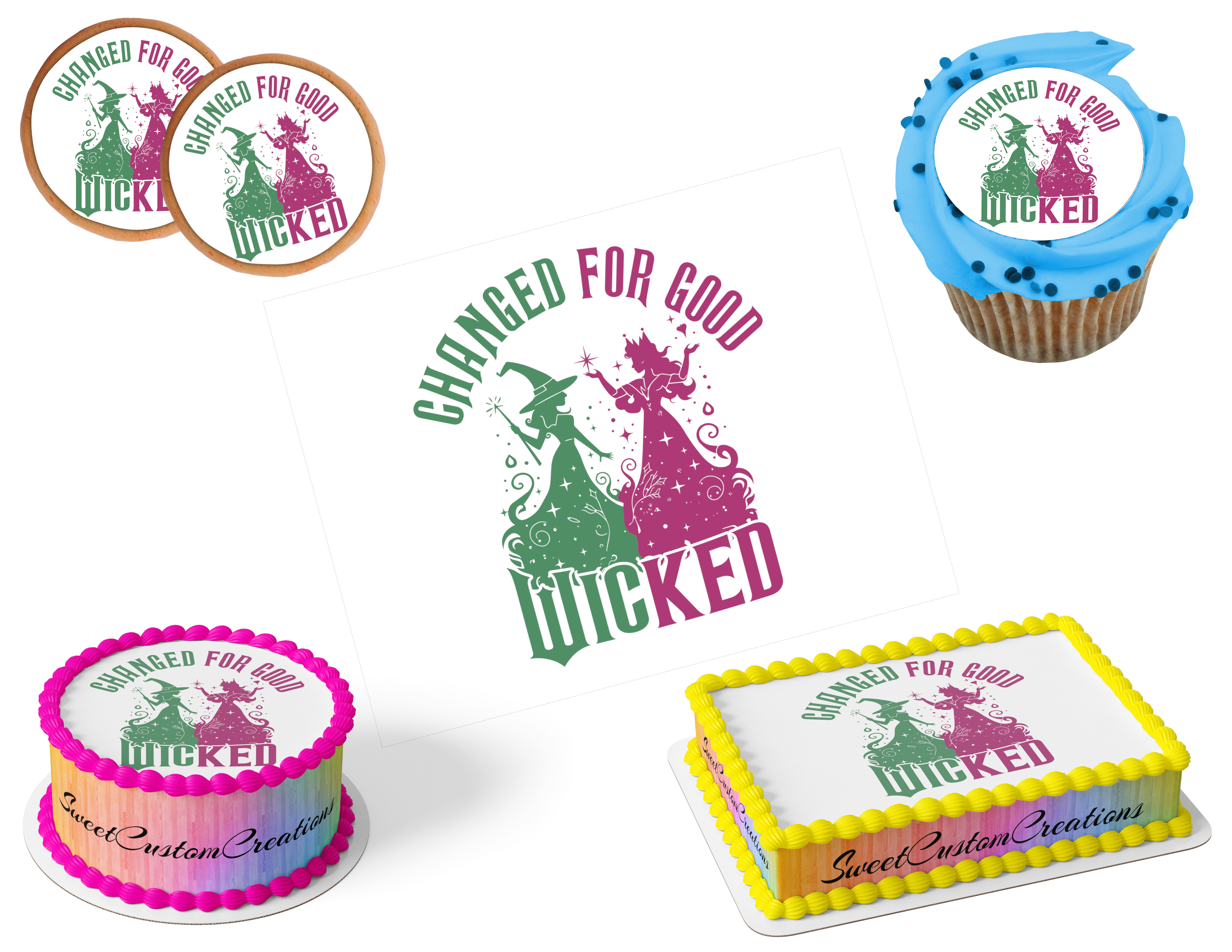 Wicked Edible Image Frosting Sheet #135 (80+ sizes) – Sweet Custom ...
