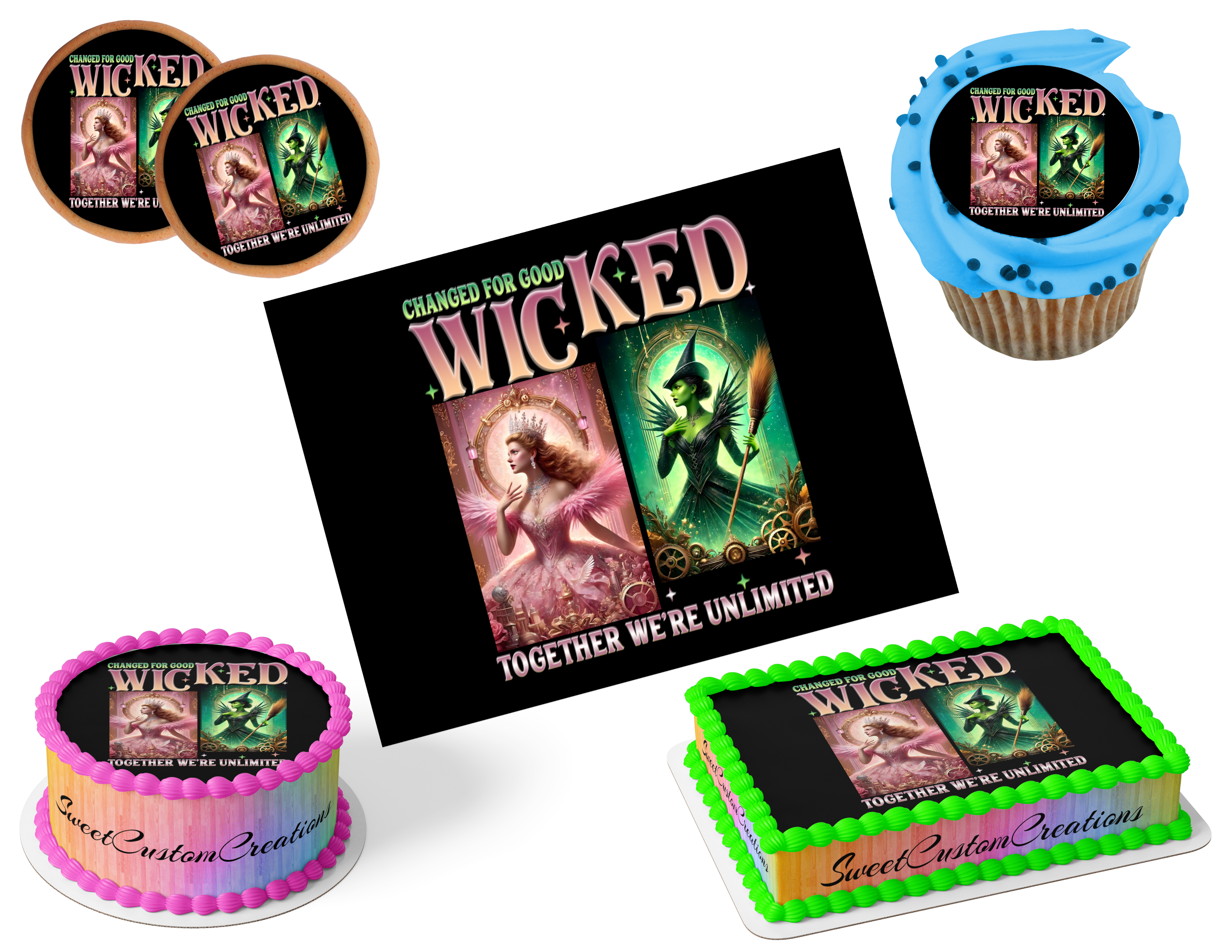 Wicked Edible Image Frosting Sheet #142 (80+ sizes) – Sweet Custom ...