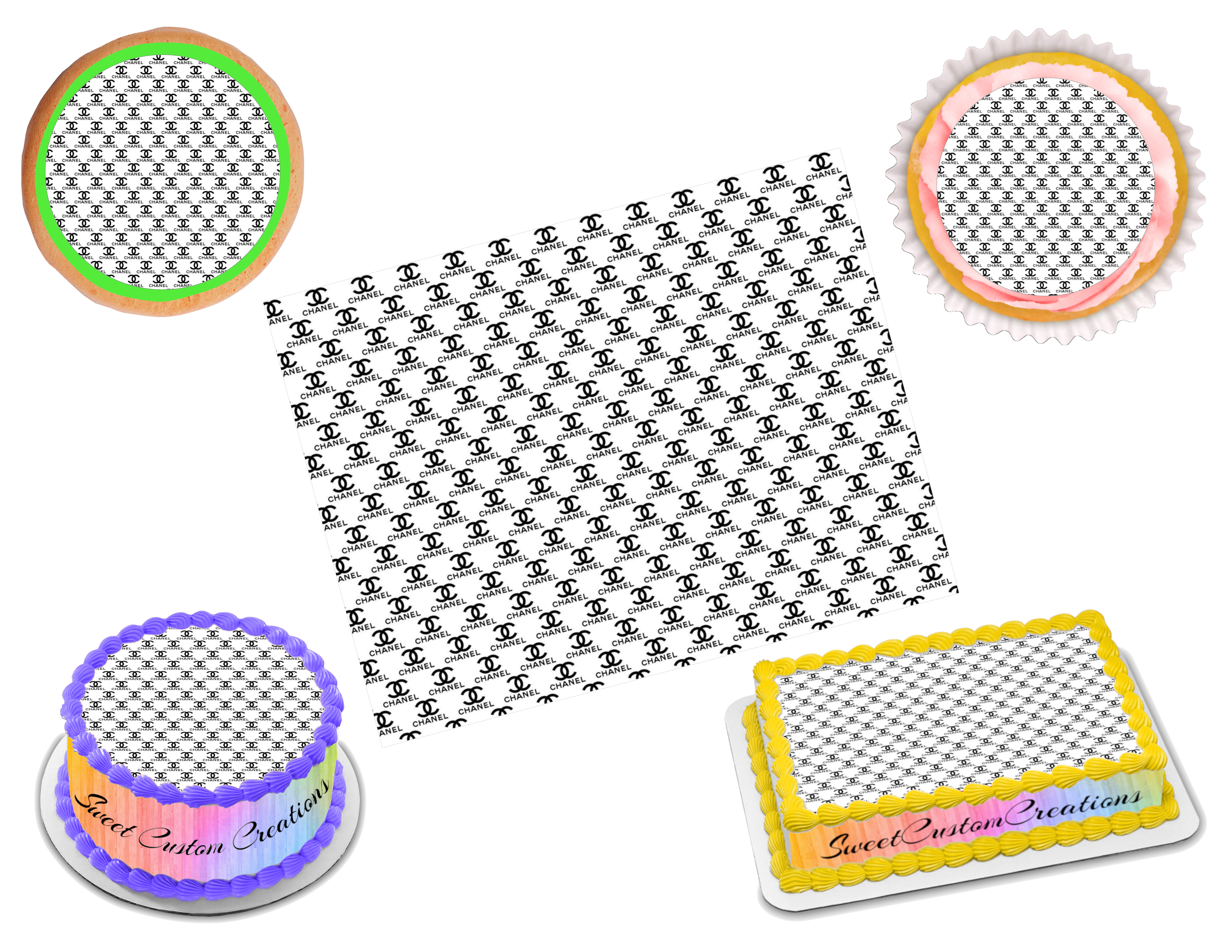 Chanel Edible Image Frosting Sheet #15 Topper (80+ sizes) – Sweet ...
