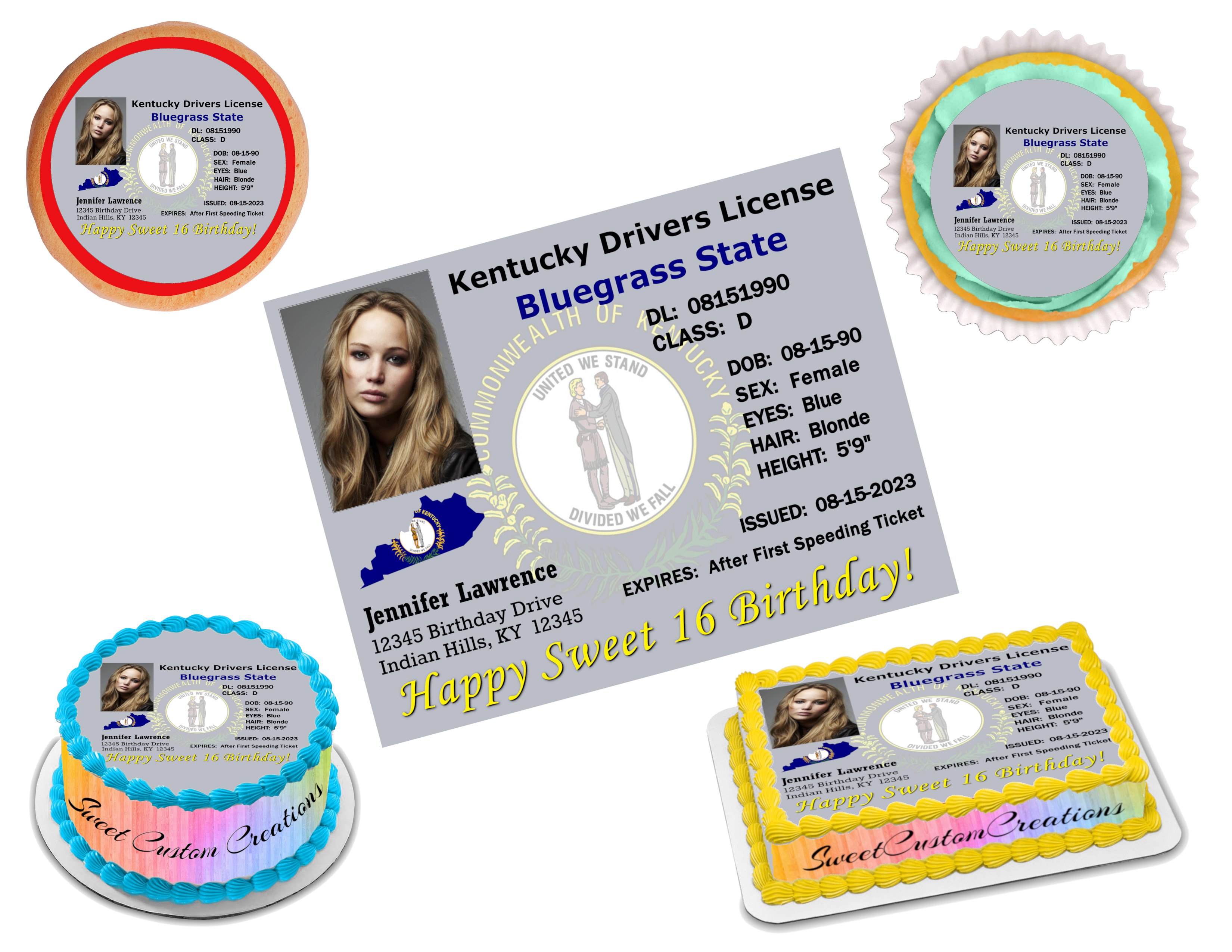KY Drivers License Edible Image Frosting Sheet (80+ sizes) – Sweet ...