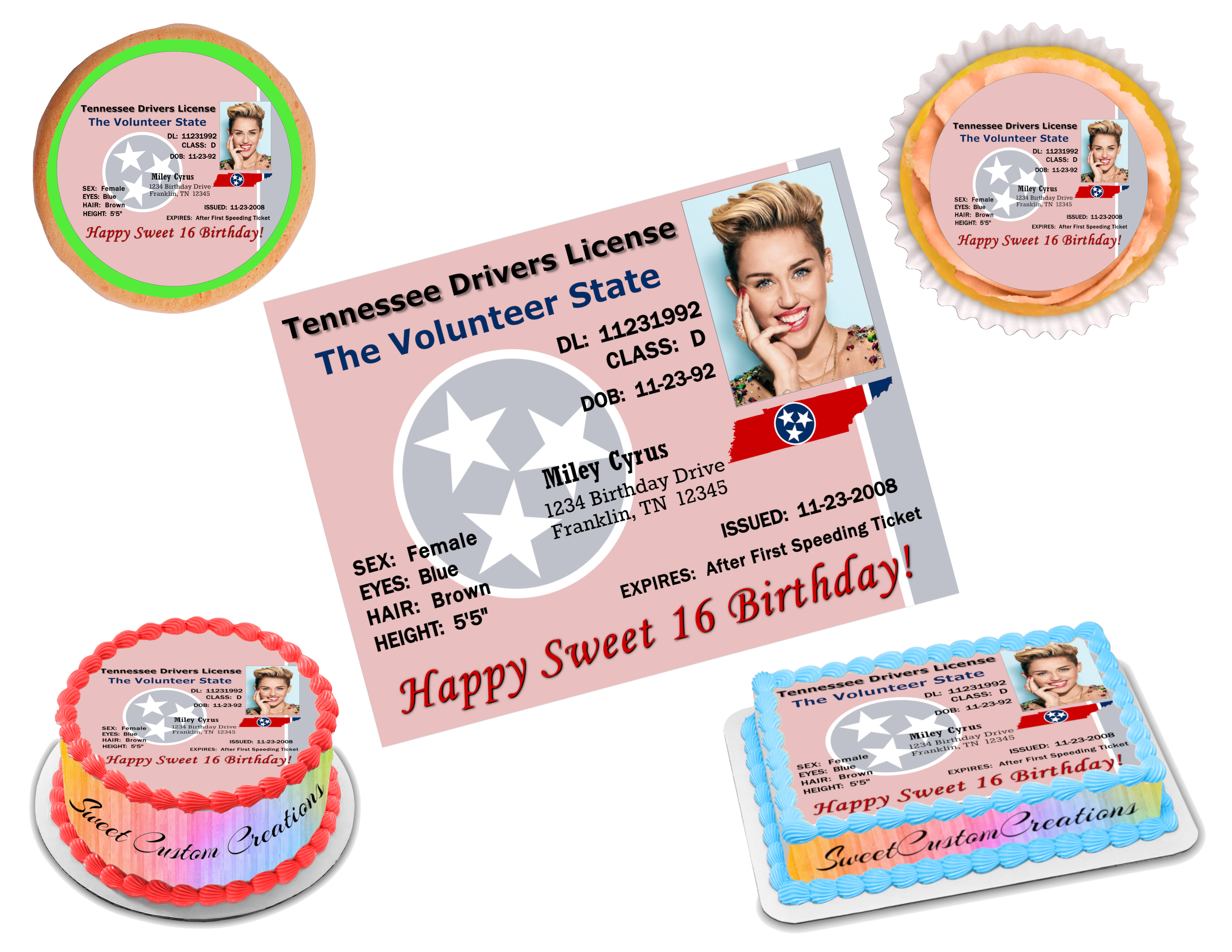 TN Drivers License Edible Image Frosting Sheet (80+ sizes) – Sweet ...