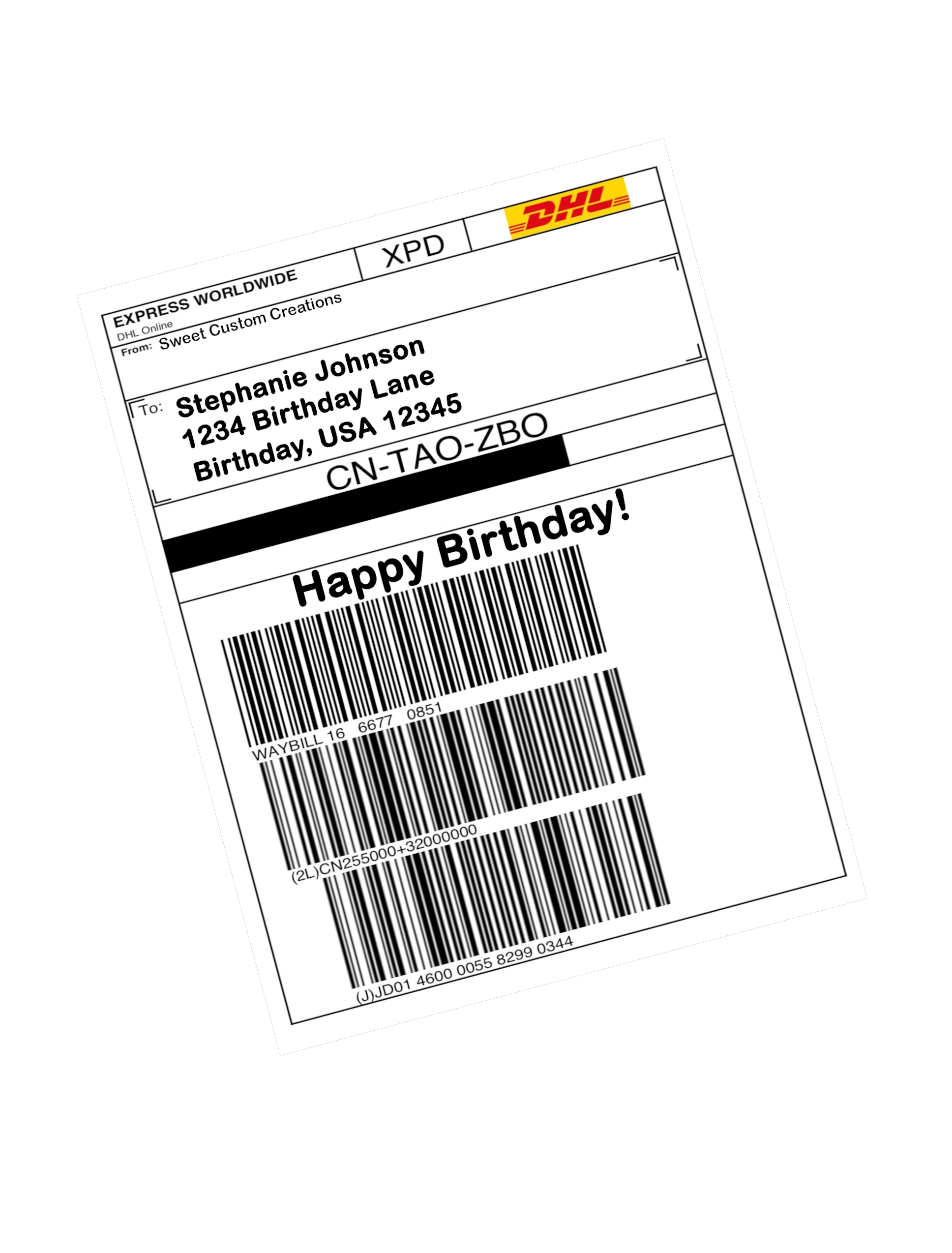 DHL Label Edible Image Frosting Sheet #1 (80+ sizes) – Sweet Custom ...
