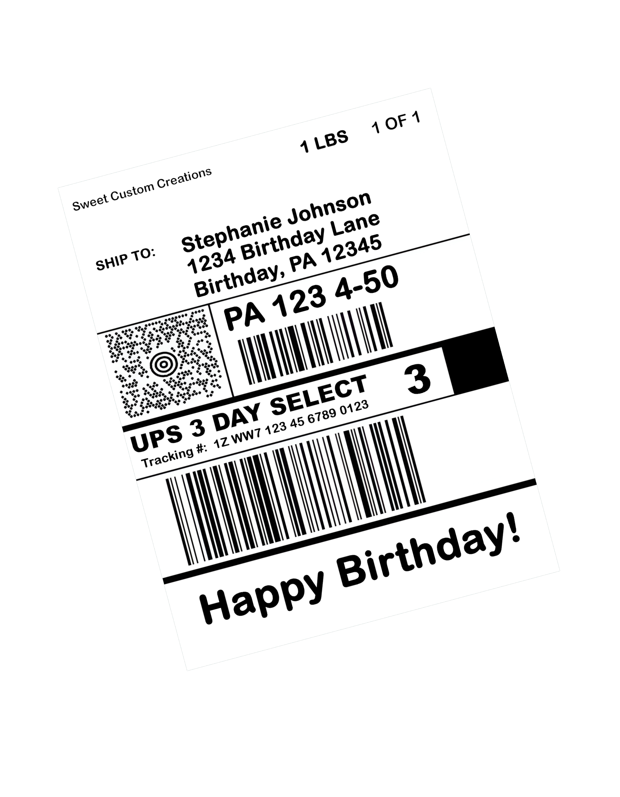 UPS 3 Day Label Edible Image Frosting Sheet #2 (80+ sizes) – Sweet ...