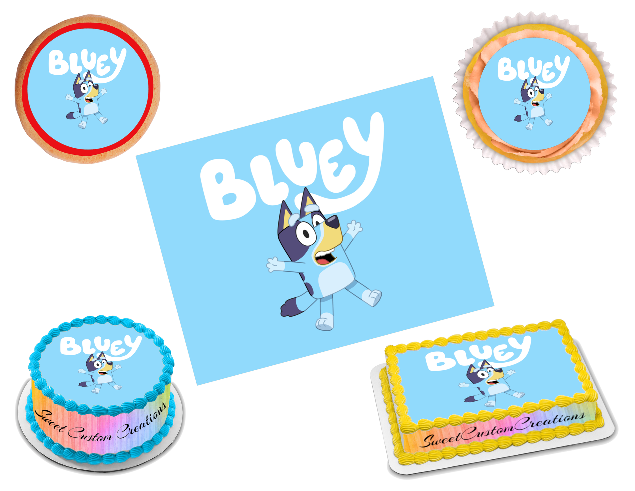 Bluey Edible Image Frosting Sheet #2 Topper (80+ sizes) – Sweet Custom ...