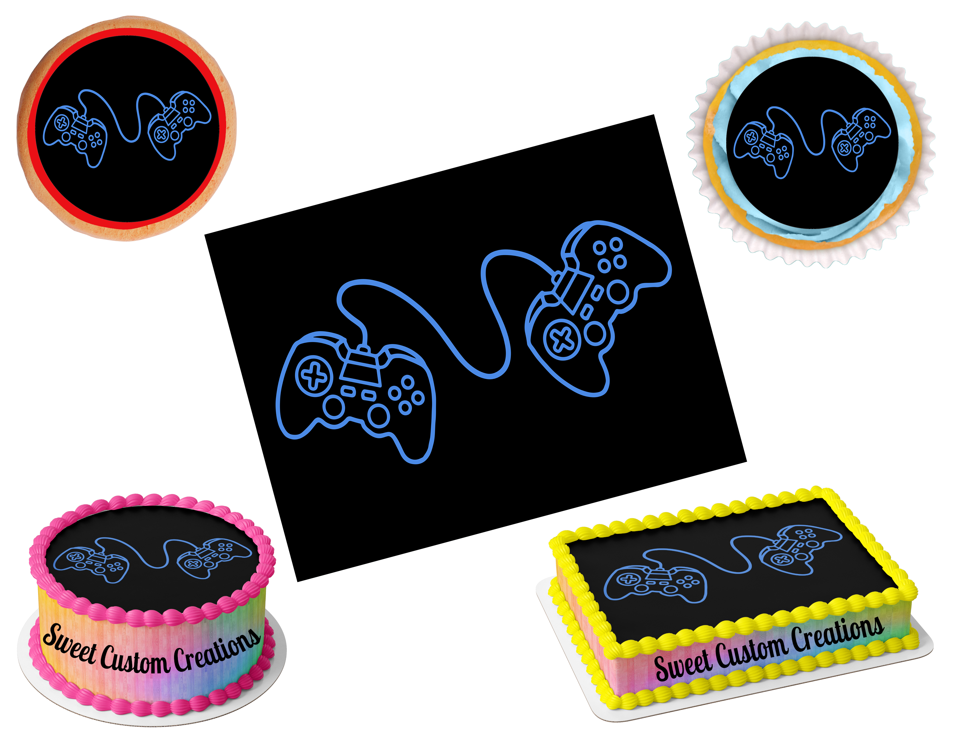 Video Game Controllers Edible Image Frosting Sheet #2 Topper (80+ size ...