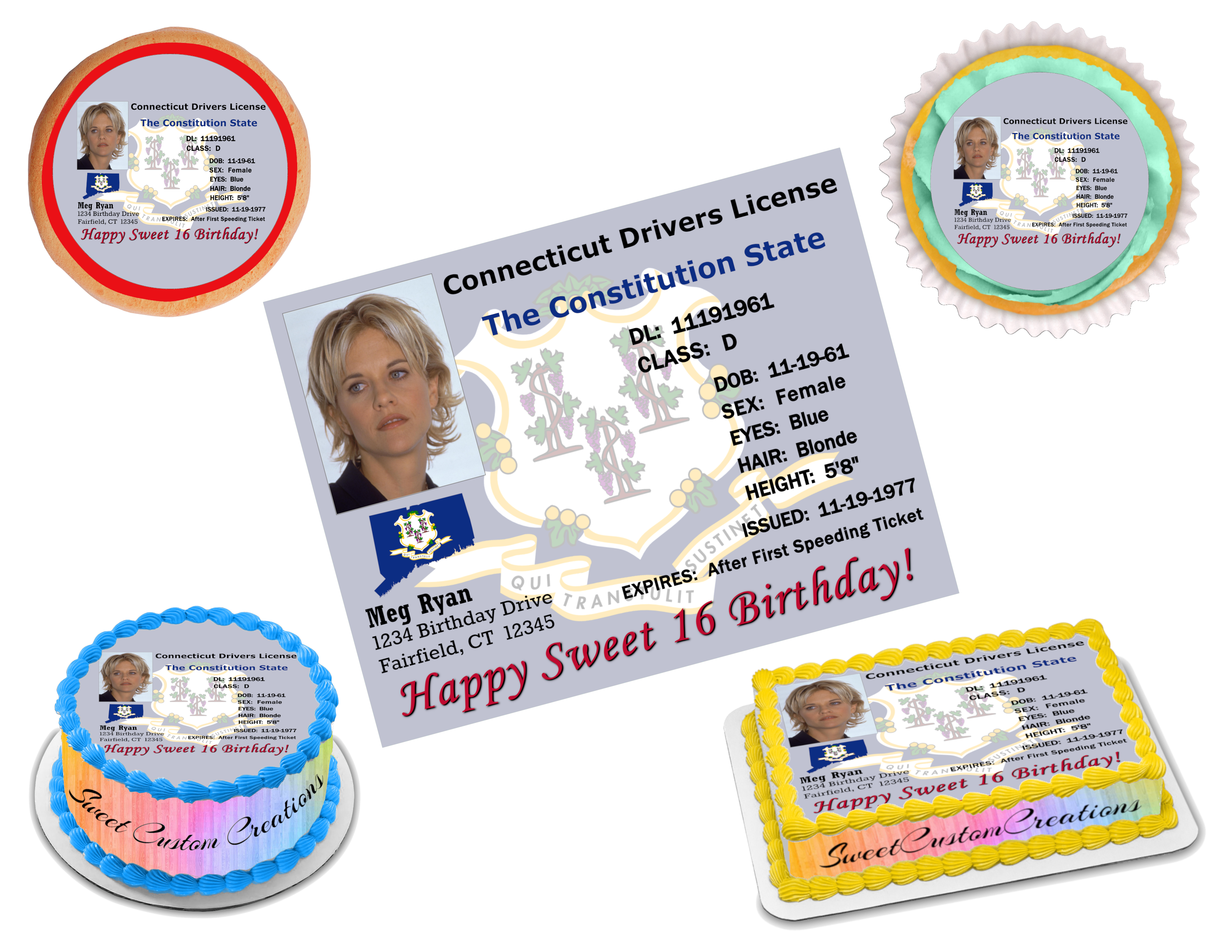 CT Drivers License Edible Image Frosting Sheet Topper (80+ sizes ...