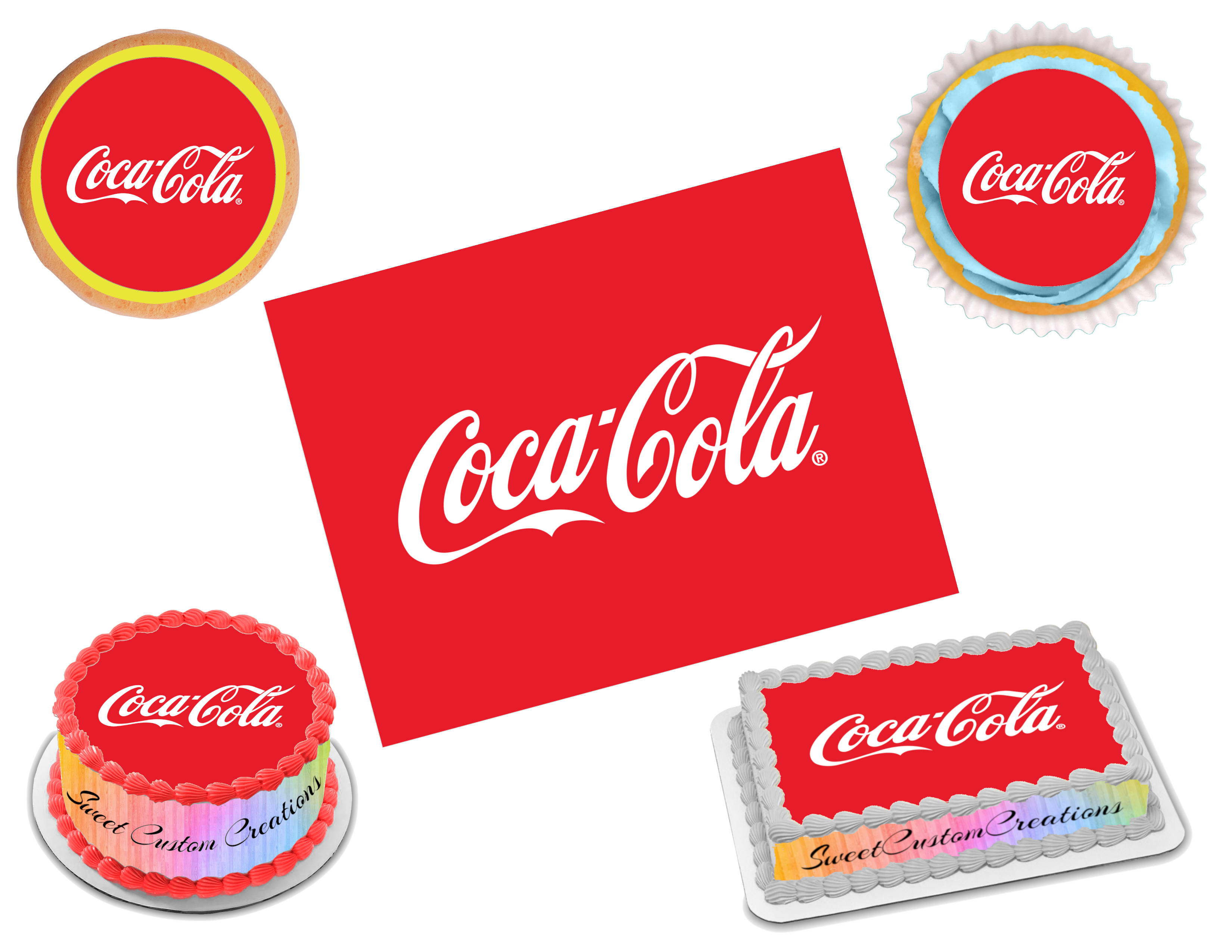Coca Cola Edible Image Frosting Sheet #4 Topper (70+ sizes) – Sweet ...