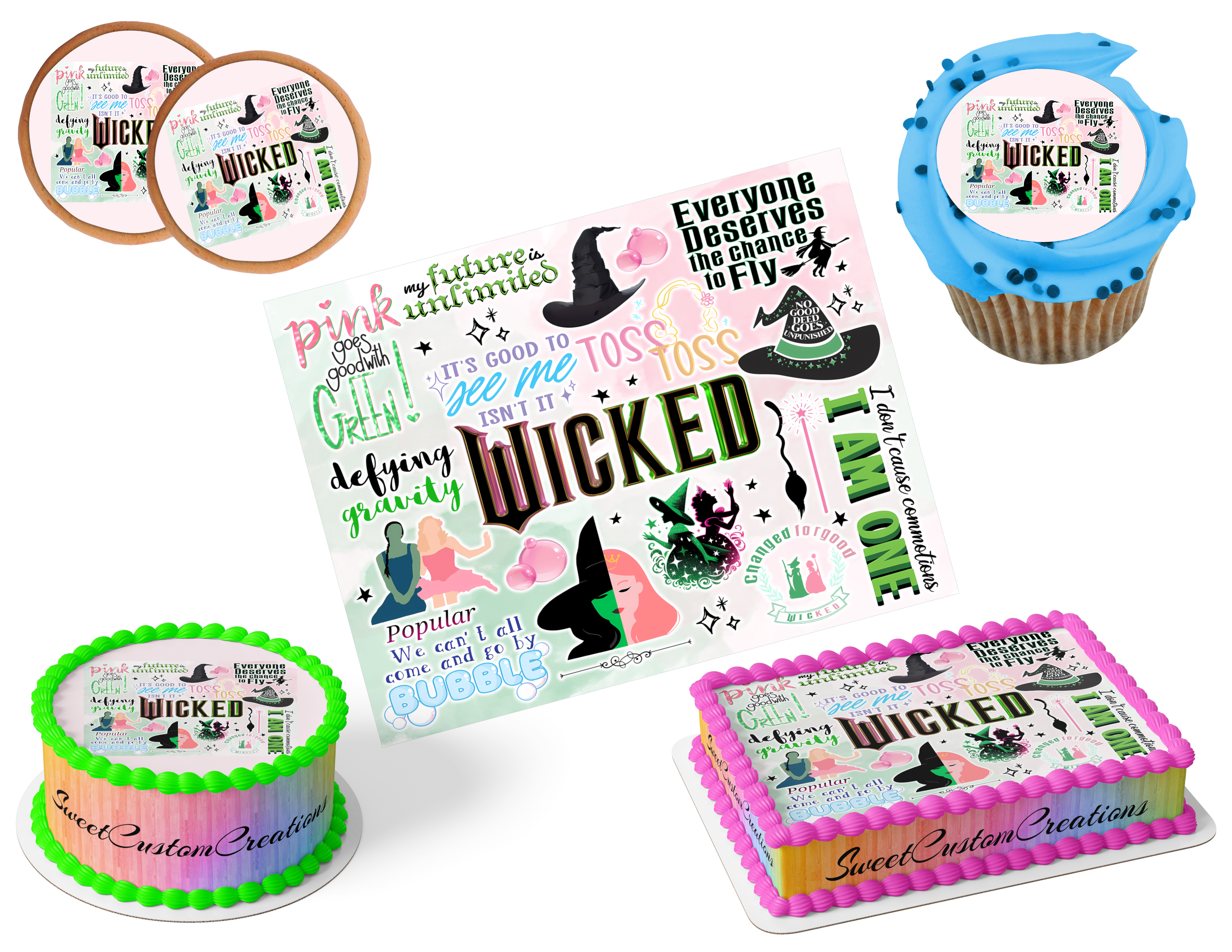 Wicked Edible Image Frosting Sheet #86 (80+ sizes) – Sweet Custom Creations