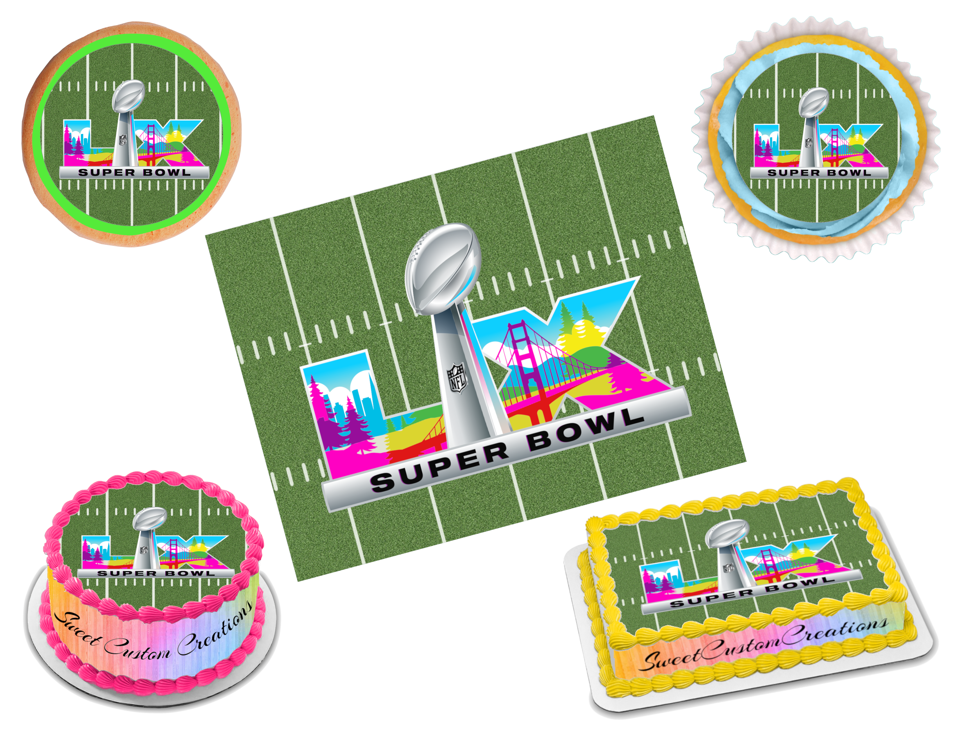 Super Bowl 60 LX 2026 Edible Image Frosting Sheet #8 (80+ sizes ...