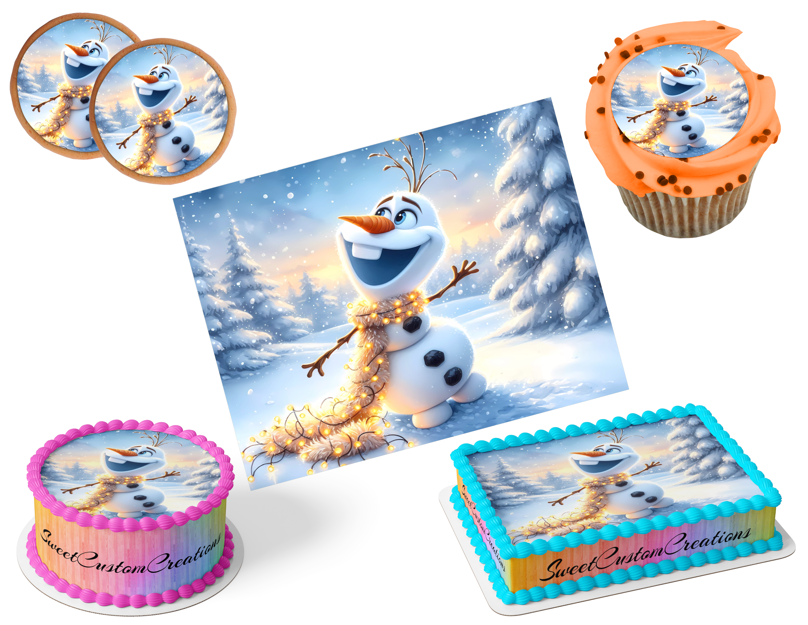 Frozen Olaf Edible Image Frosting Sheet #98 Topper (80+ sizes) – Sweet ...