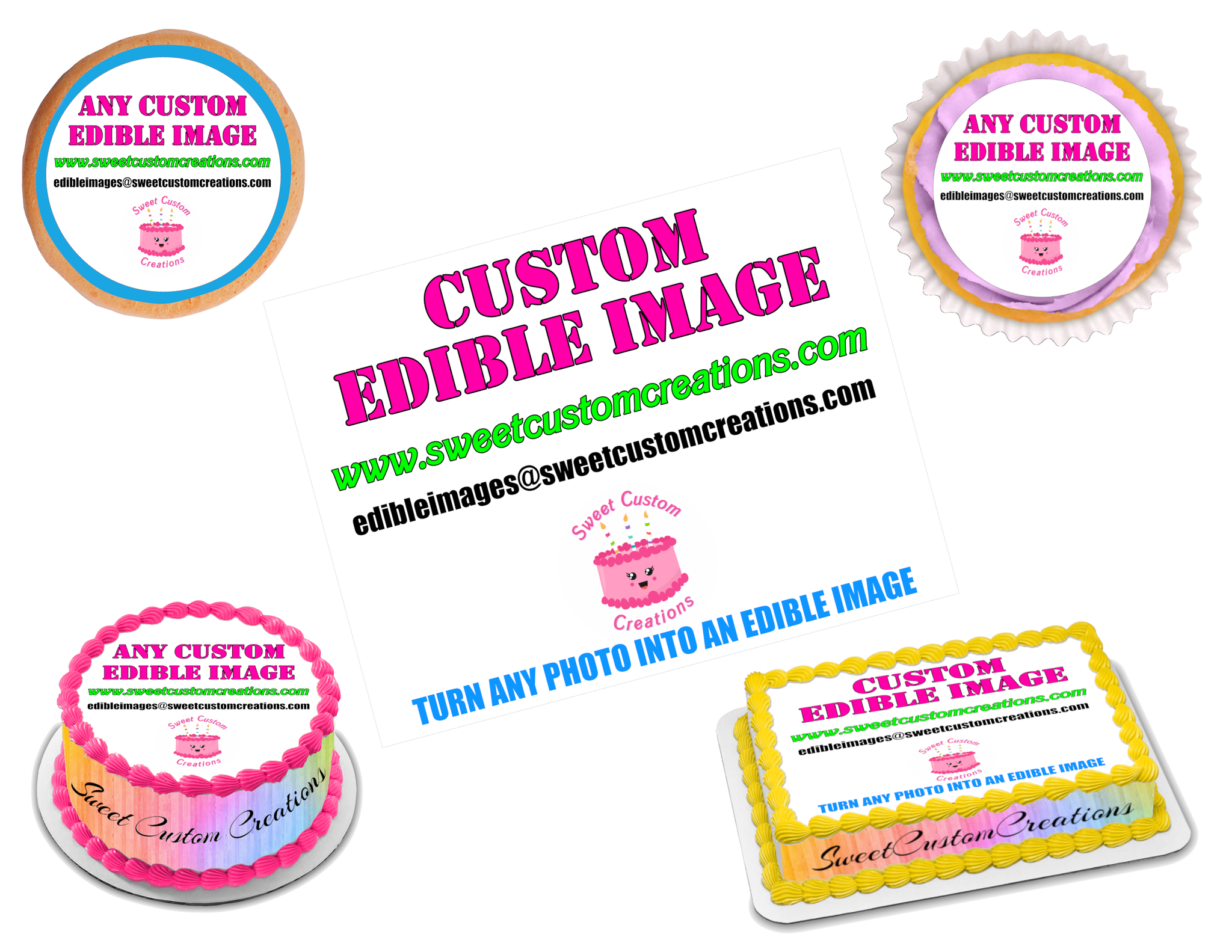 Custom Photo Edible Image Frosting Sheet Topper (80+ sizes) – Sweet ...