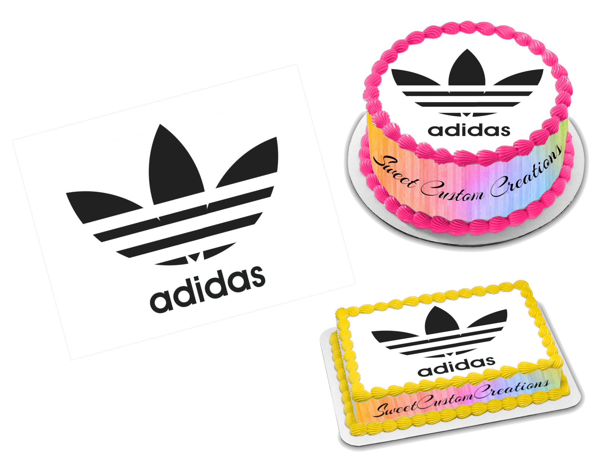 Adidas Logo Edible Image Frosting Sheet #1 (80+ sizes) – Sweet Custom ...