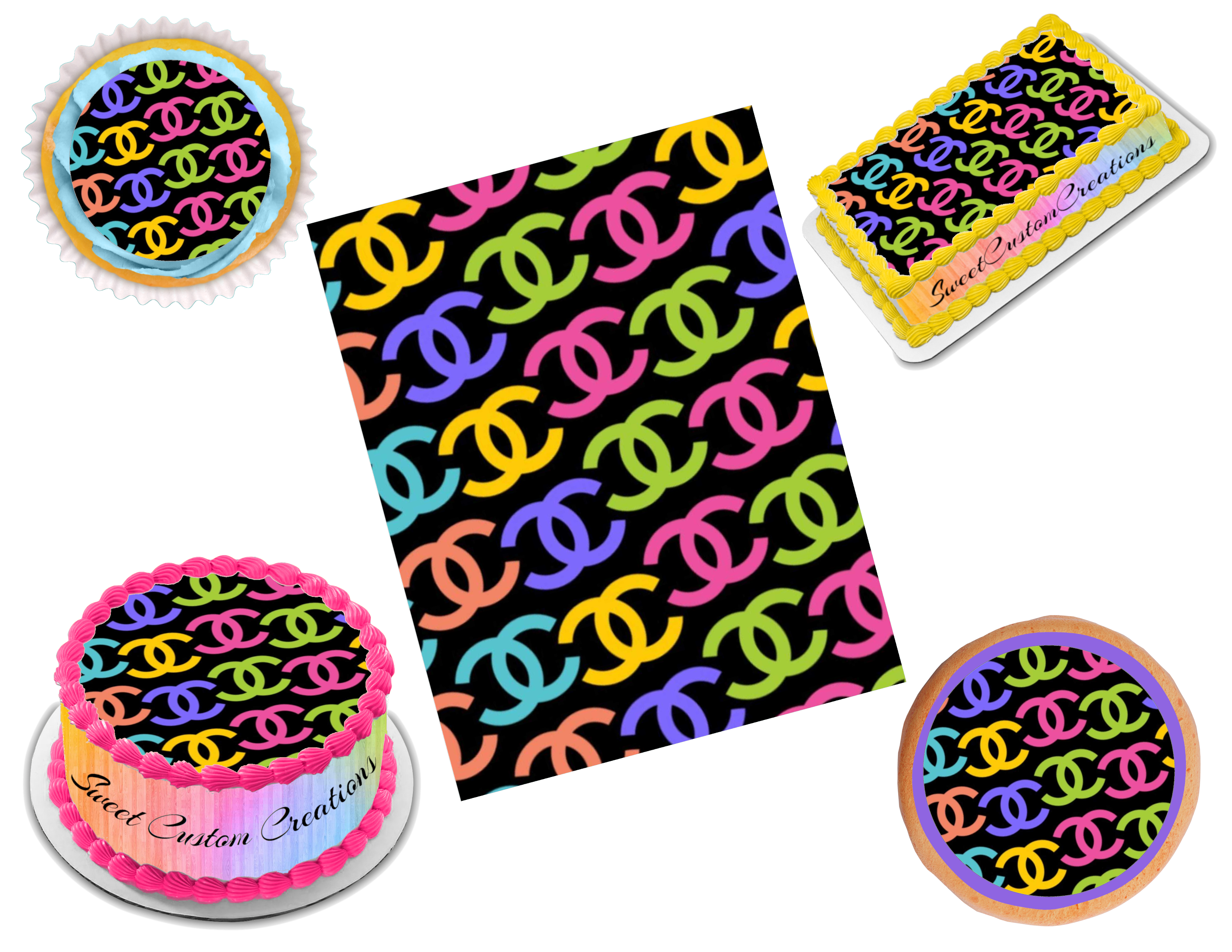 Chanel Edible Image Frosting Sheet #11 Topper (80+ sizes) – Sweet ...