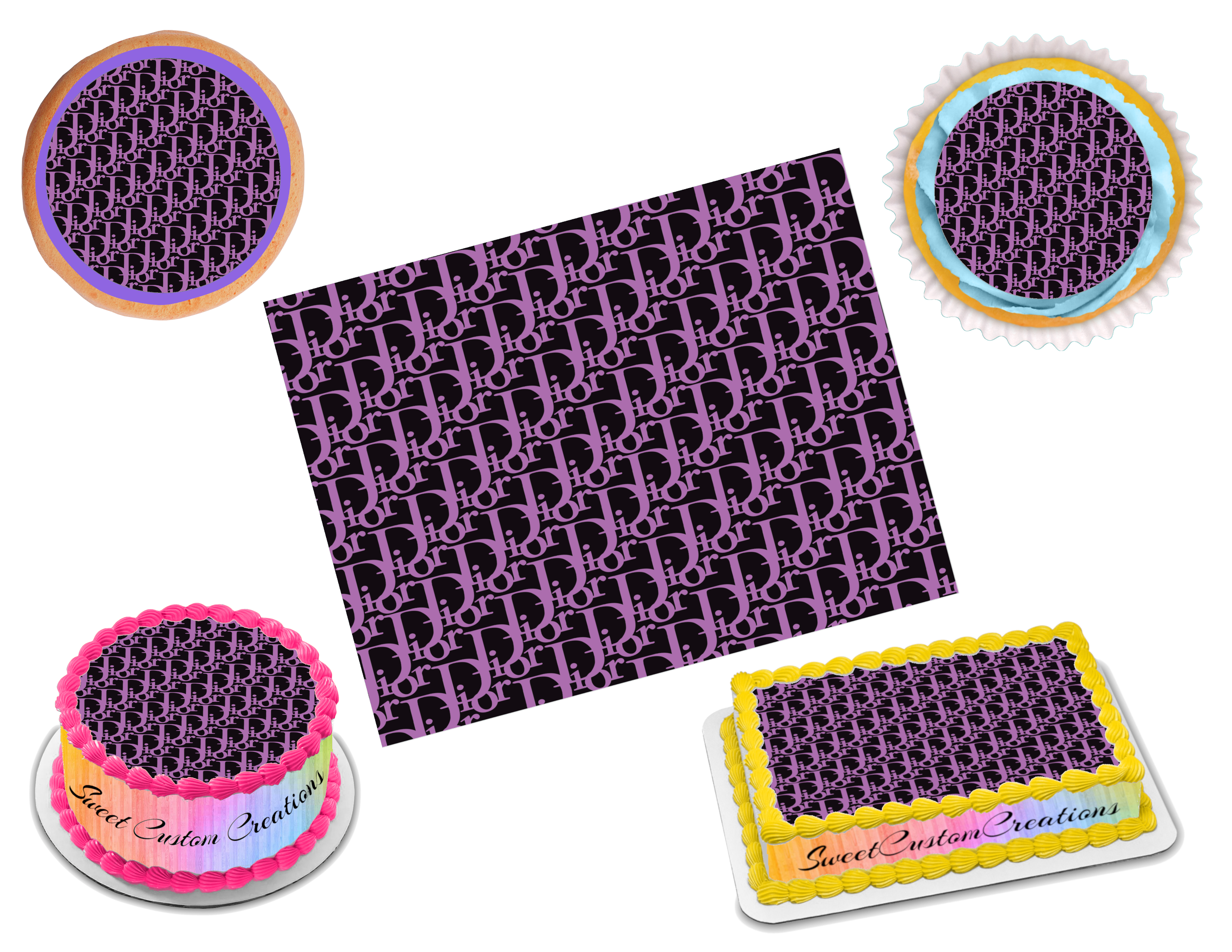 Christian Dior Print Edible Image Frosting Sheet #15 Topper (80+ sizes ...