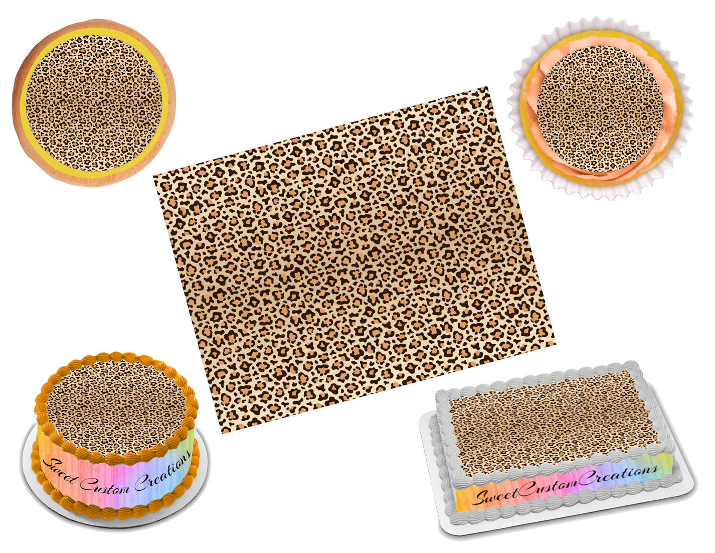 Leopard Print Edible Image Frosting Sheet #1 (70+ sizes) – Sweet Custom ...