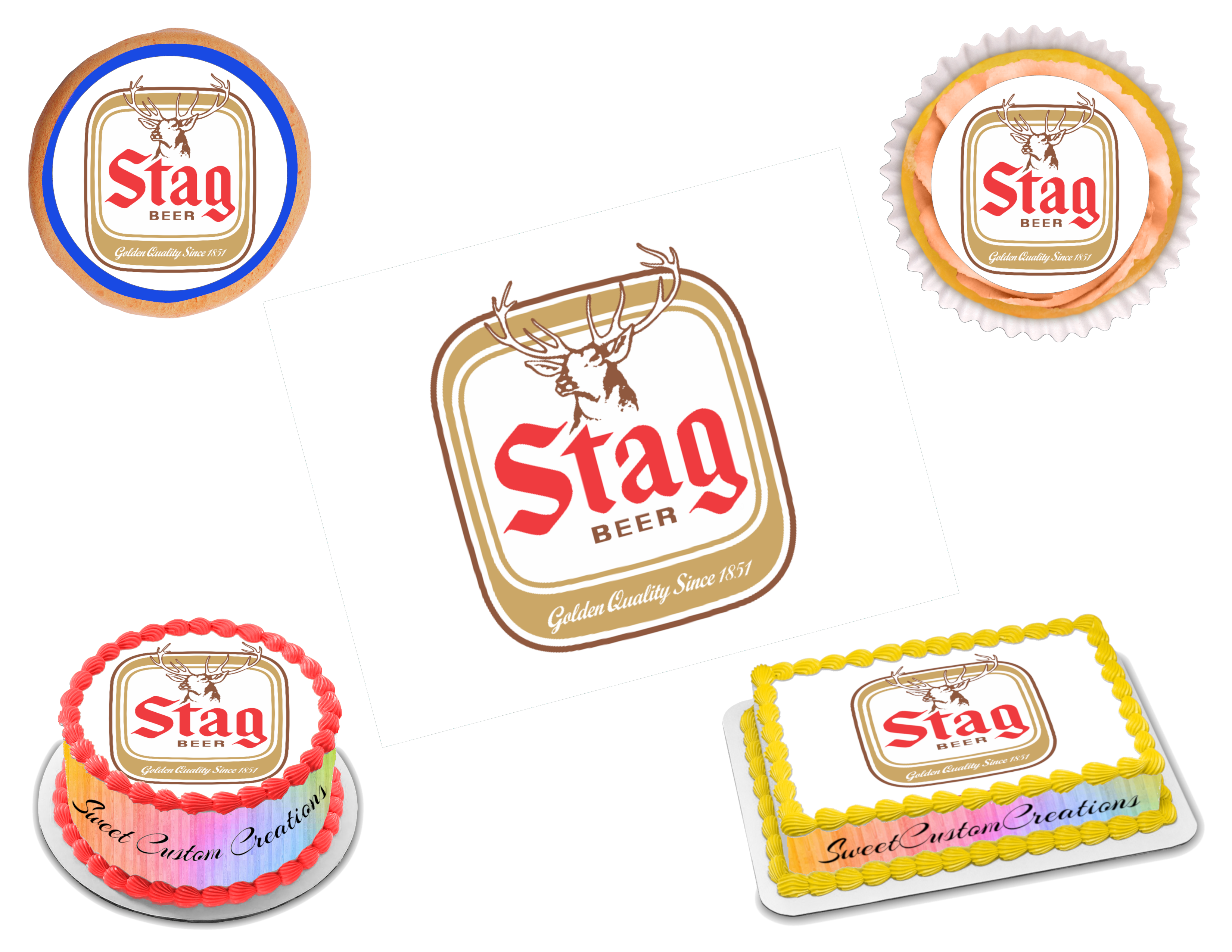 Stag Beer Edible Image Frosting Sheet #1 Topper (80+ sizes) – Sweet ...