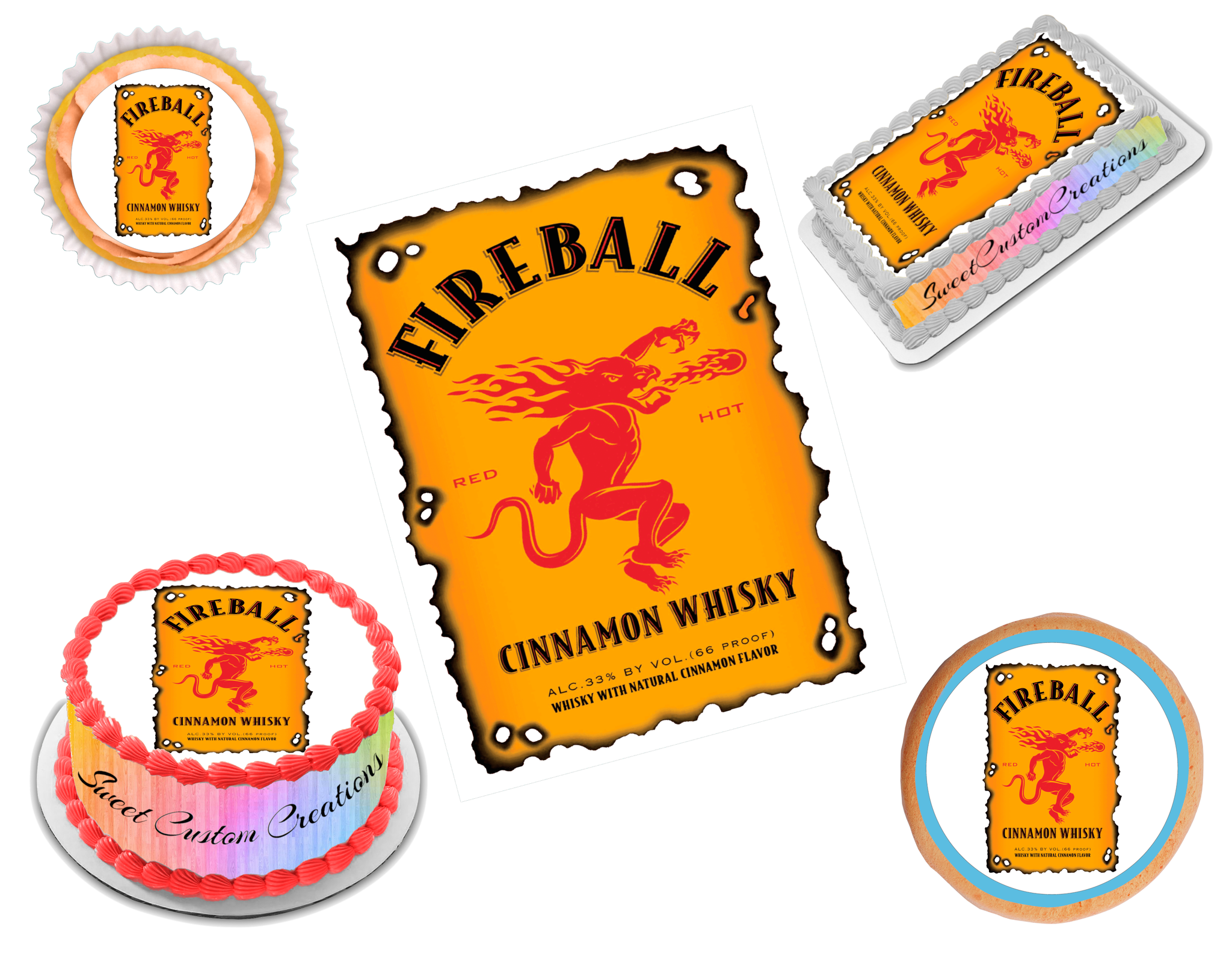 Fireball Edible Image Frosting Sheet #1 Topper (80+ sizes) – Sweet ...