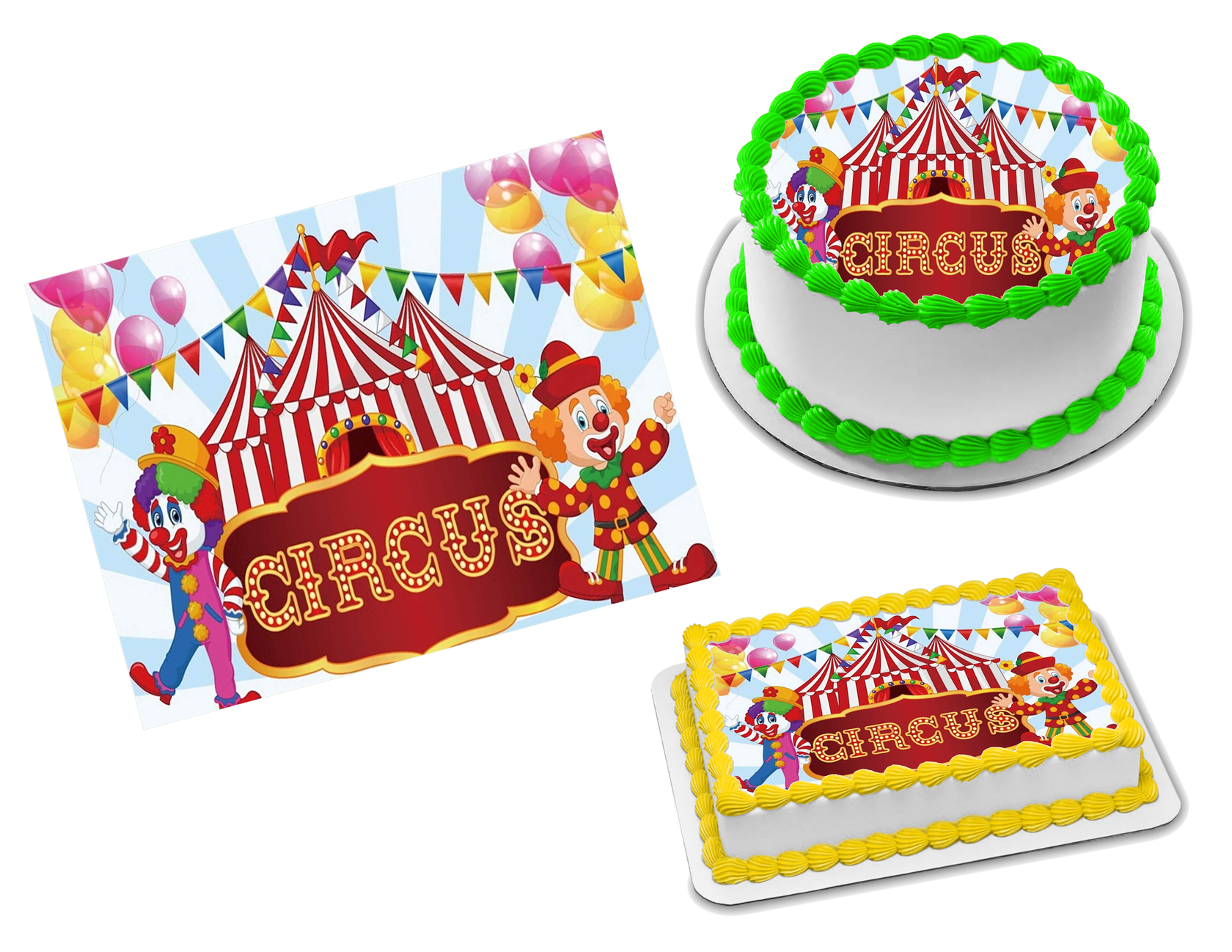 Circus Edible Image Frosting Sheet #2 Topper (80+ sizes) – Sweet Custom ...