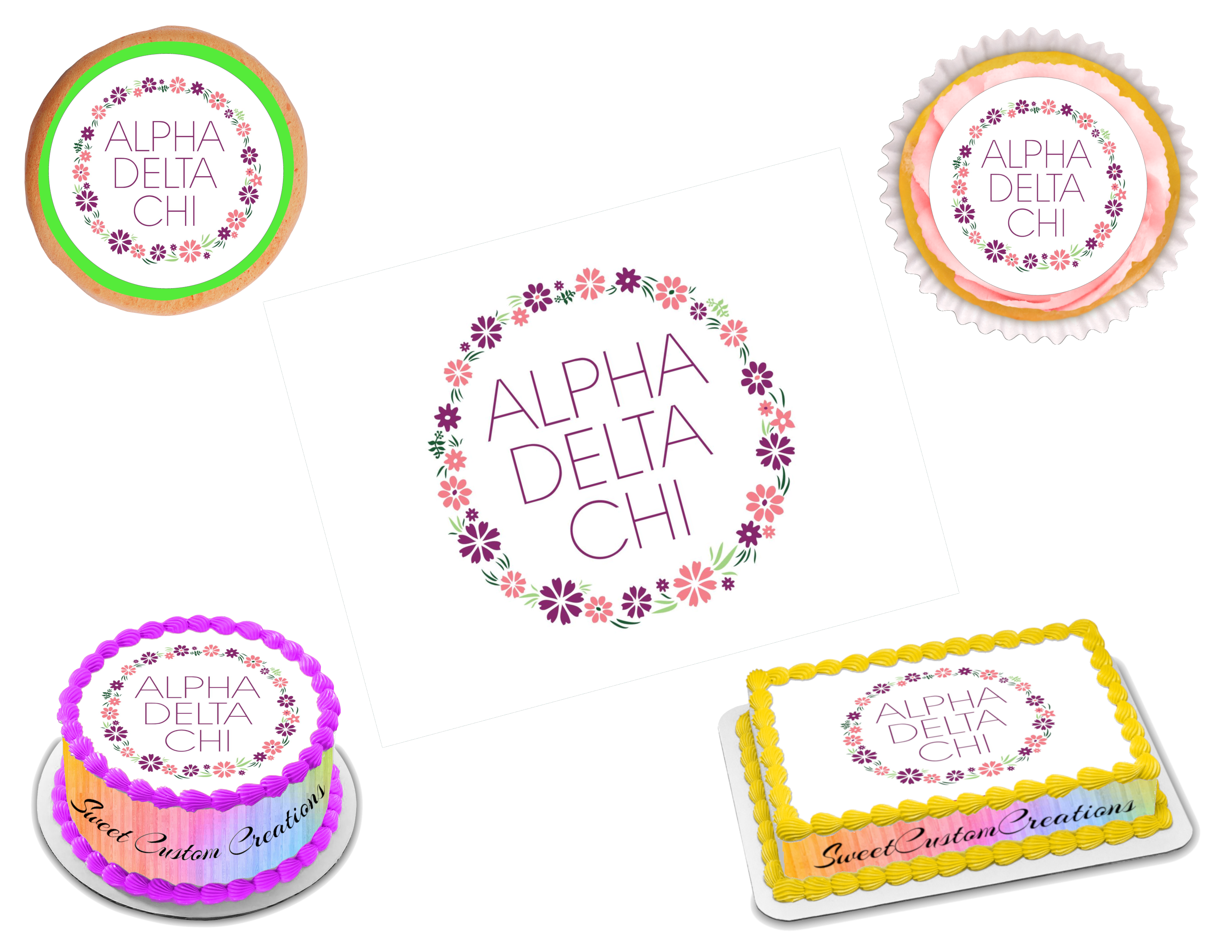 Alpha Delta Chi Edible Image Frosting Sheet #2 (80+ sizes) – Sweet ...