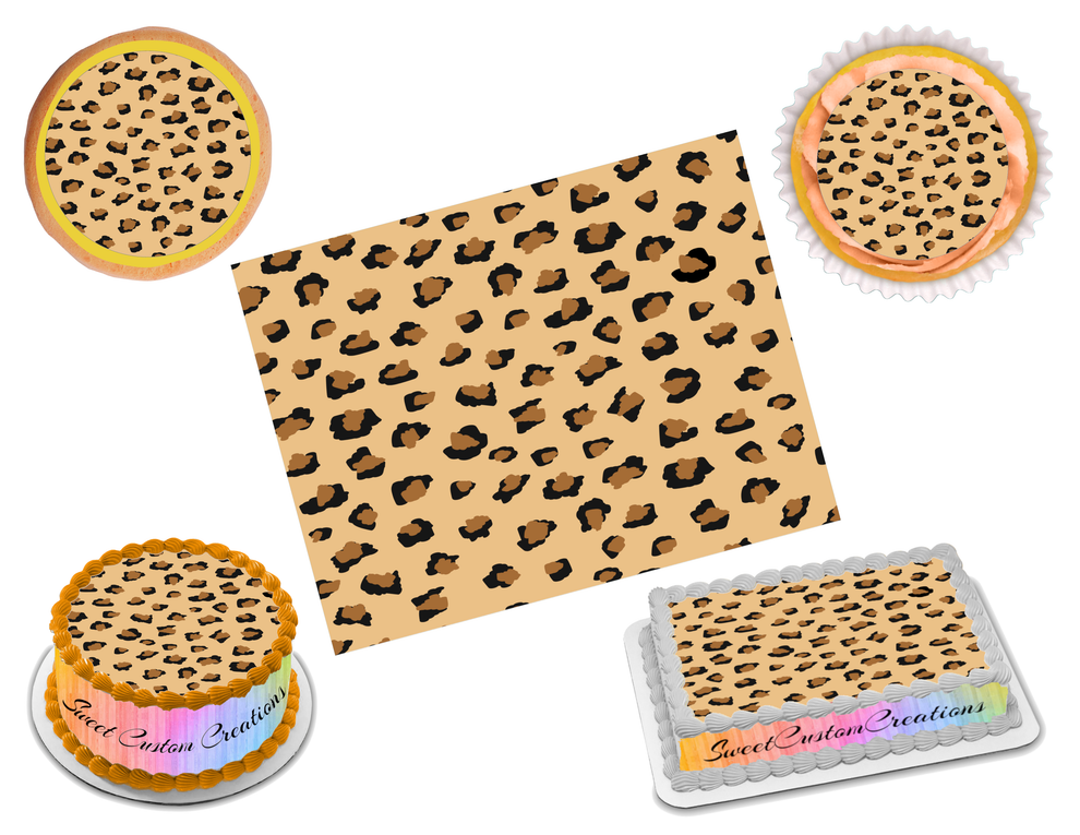 Leopard Print Edible Image Frosting Sheet #2 (70+ sizes) – Sweet Custom ...