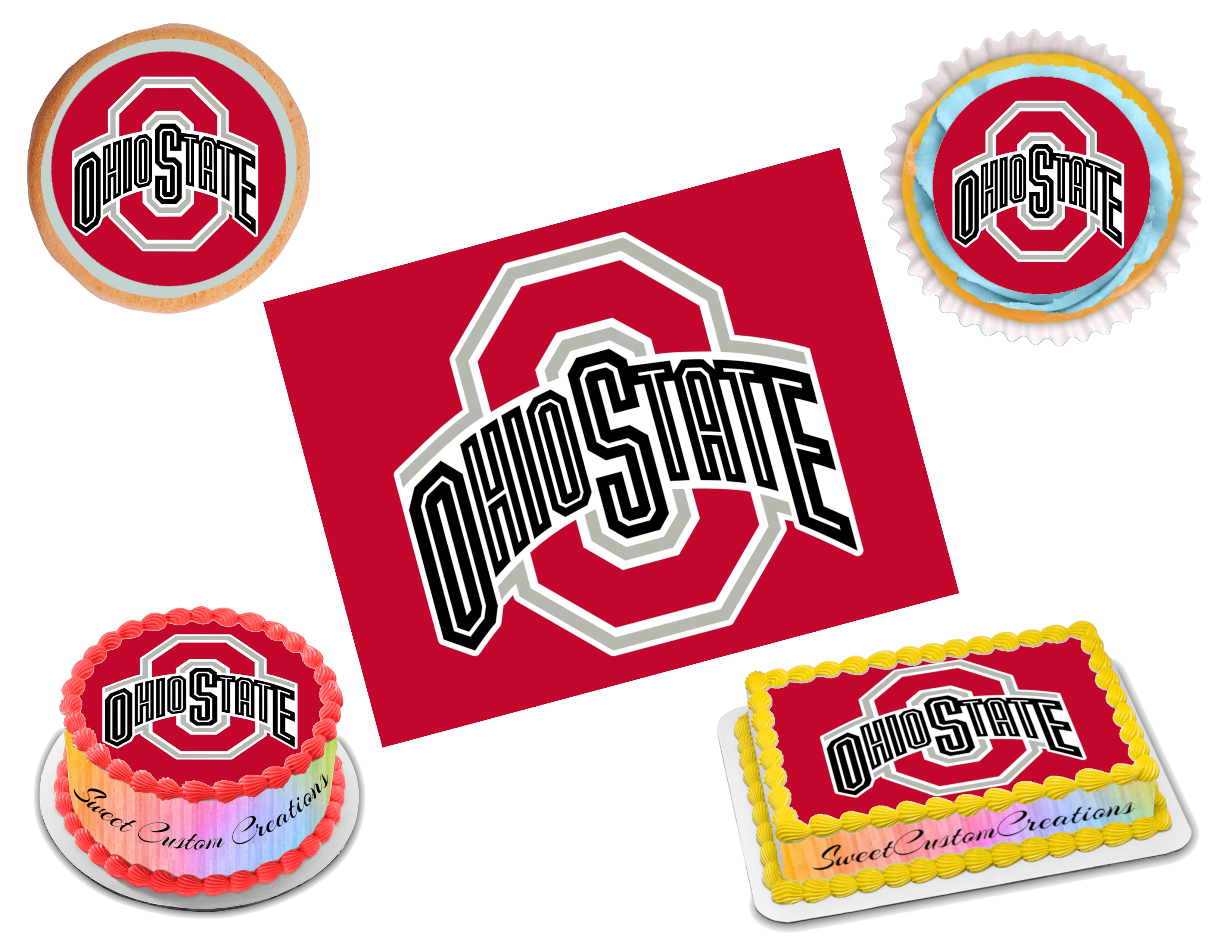 Ohio State Buckeyes Edible Image Frosting Sheet #2 Topper (80+ sizes ...