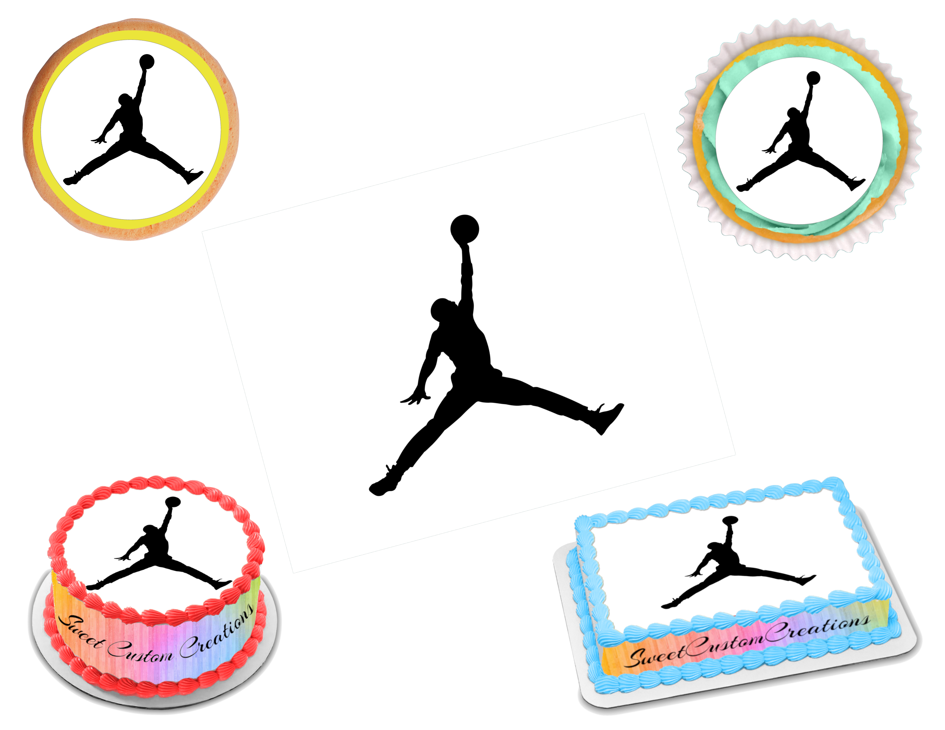 Jordan Jumpman Edible Image Frosting Sheet #3 (80+ sizes) – Sweet ...