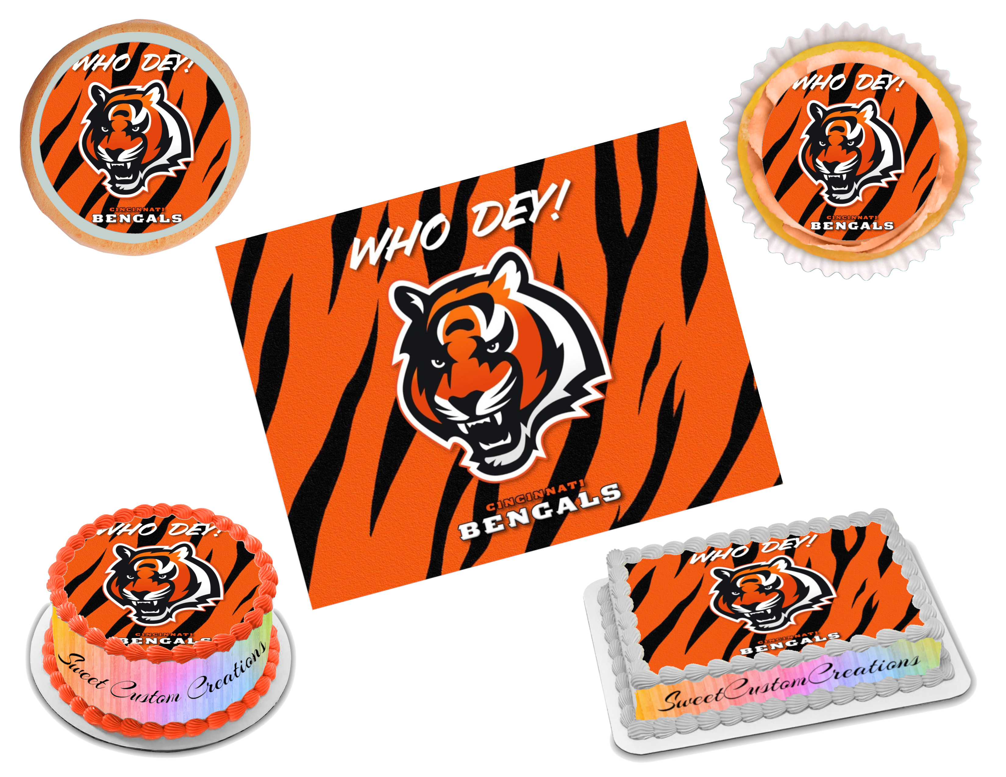 Cincinnati Bengals Edible Image Frosting Sheet #42 Topper (80+ sizes ...