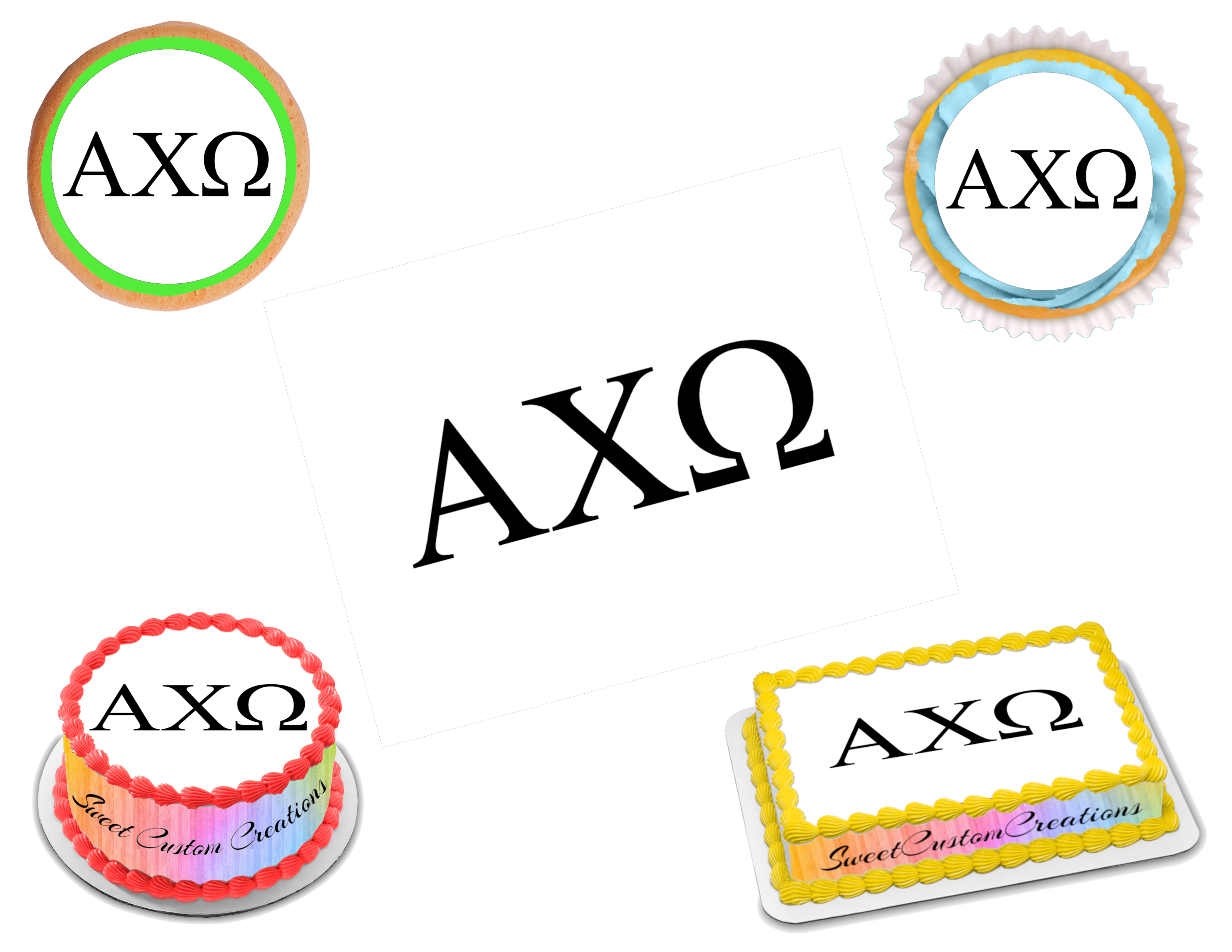 Alpha Chi Omega Edible Image Frosting Sheet #4 (80+ sizes) – Sweet ...
