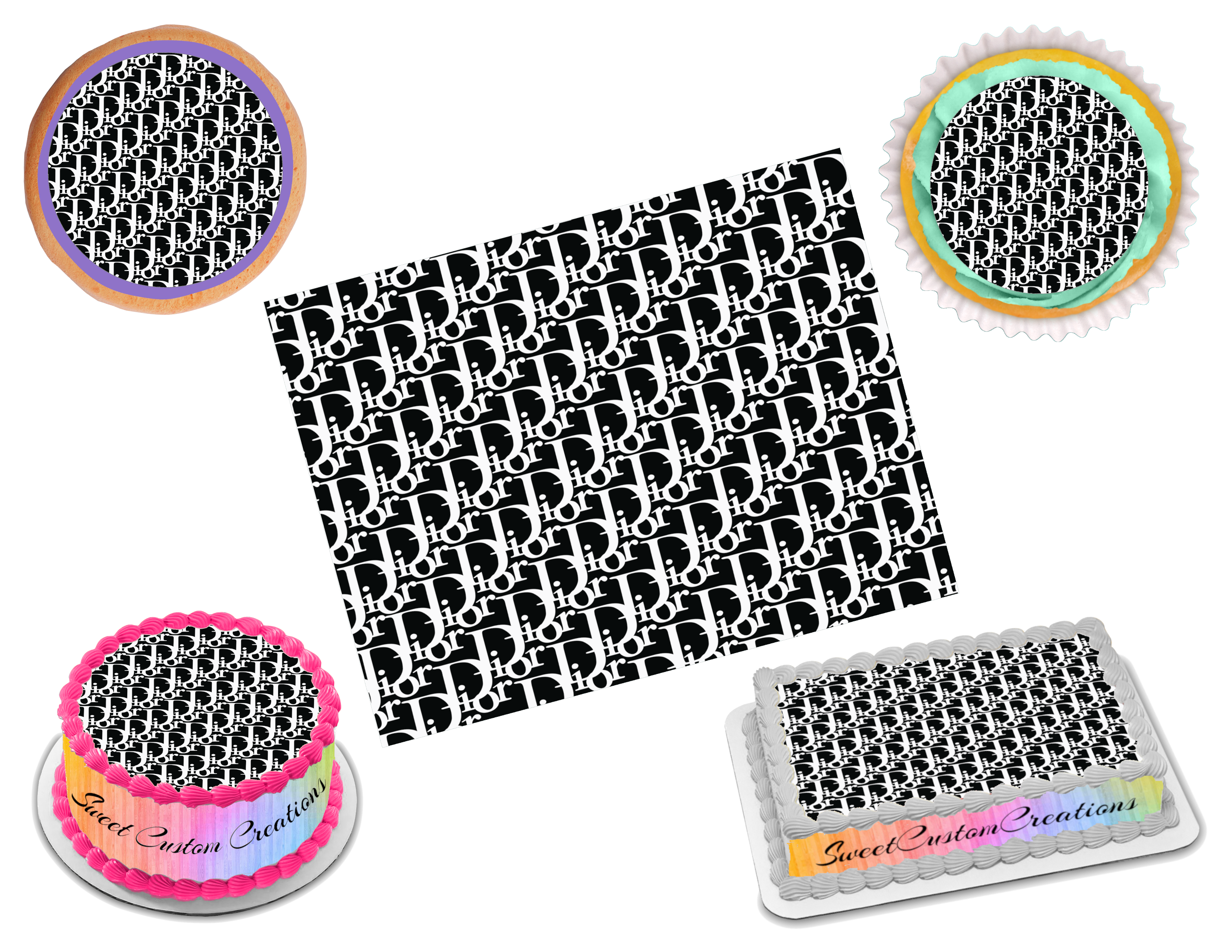 Christian Dior Print Edible Image Frosting Sheet #4 Topper (80+ sizes ...