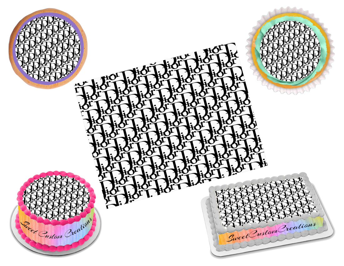 Christian Dior Print Edible Image Frosting Sheet #5 Topper (70+ sizes ...