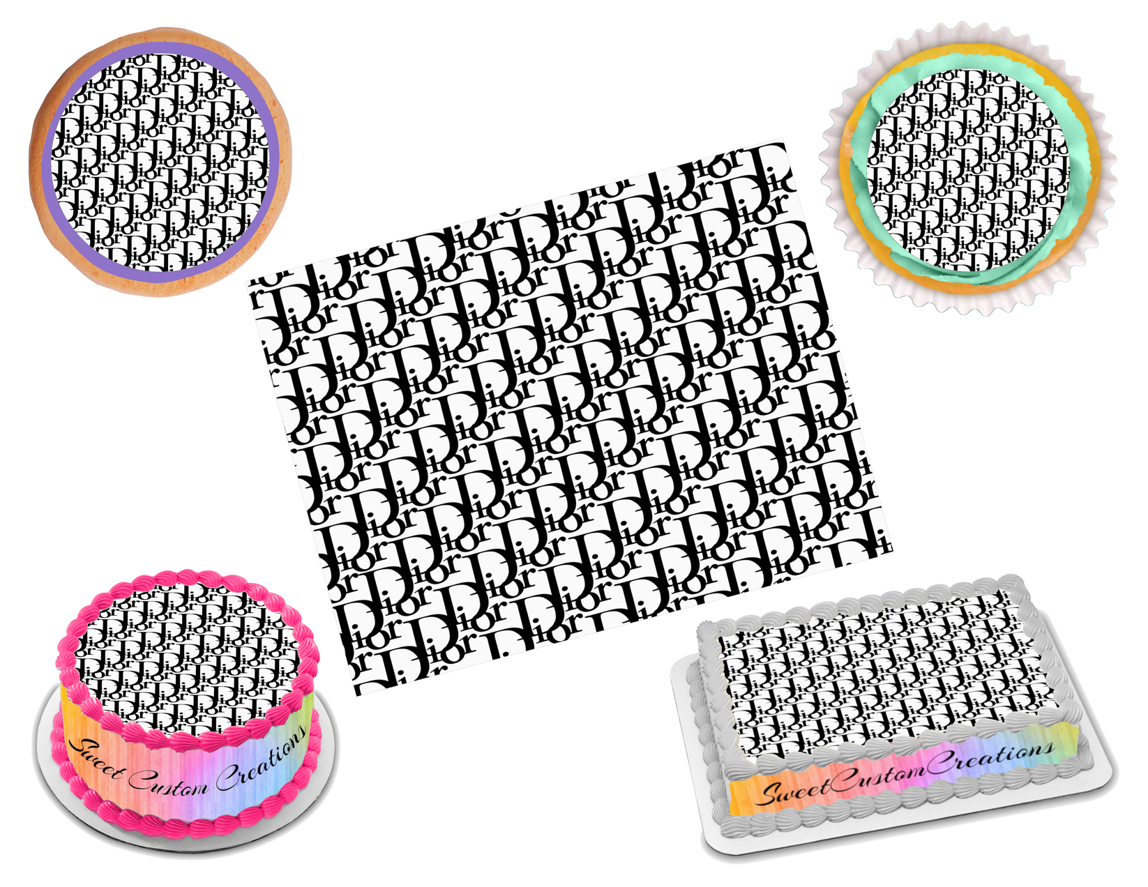 Christian Dior Print Edible Image Frosting Sheet #5 Topper (70+ sizes ...