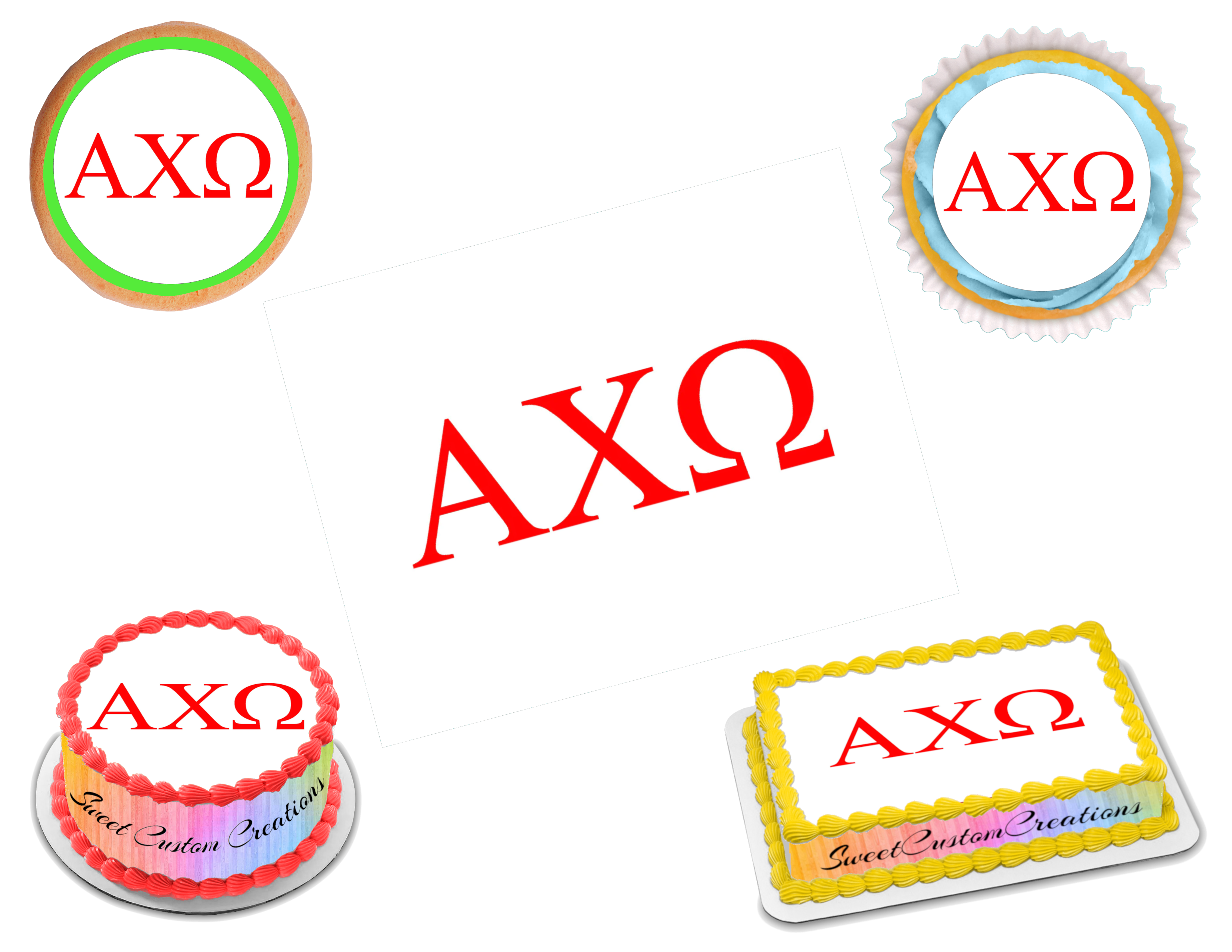Alpha Chi Omega Edible Image Frosting Sheet #6 (80+ sizes) – Sweet ...