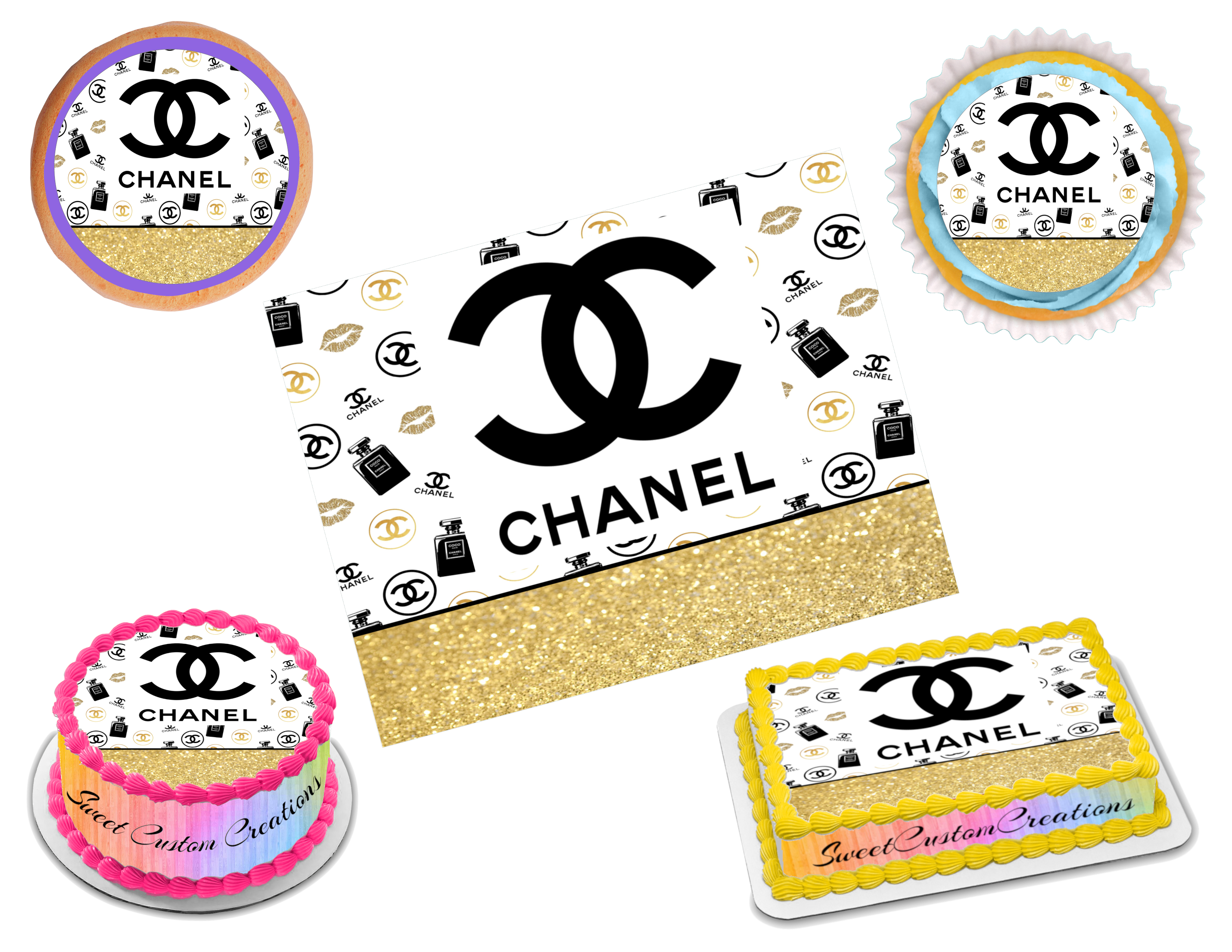 Chanel Edible Image Frosting Sheet #6 Topper (80+ sizes) – Sweet Custom ...