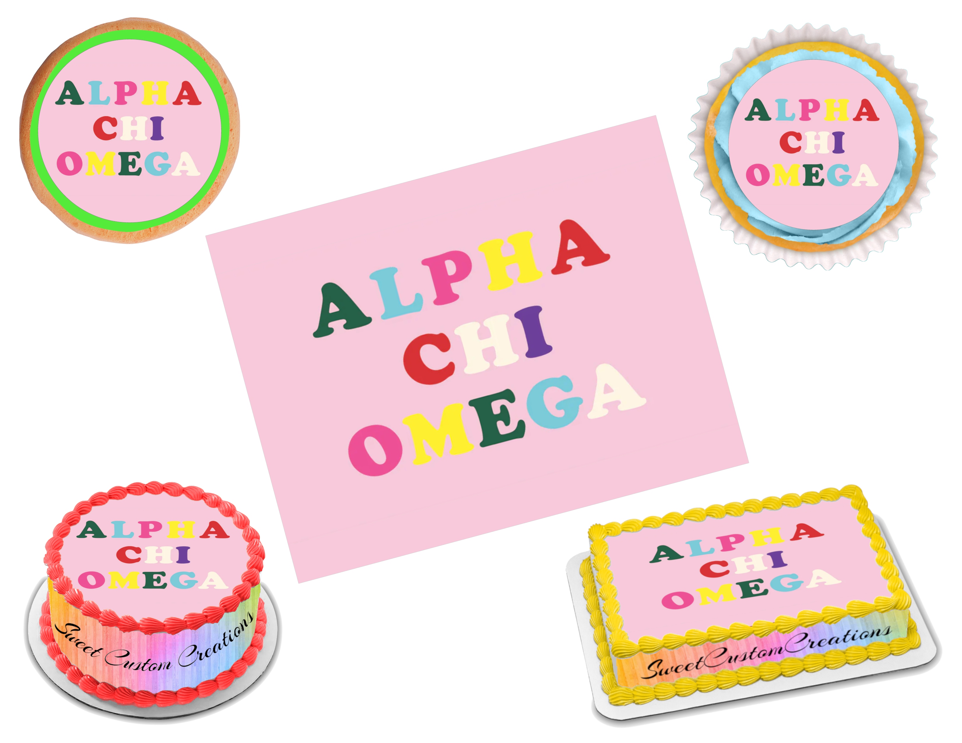 Alpha Chi Omega Edible Image Frosting Sheet #7 (80+ sizes) – Sweet ...