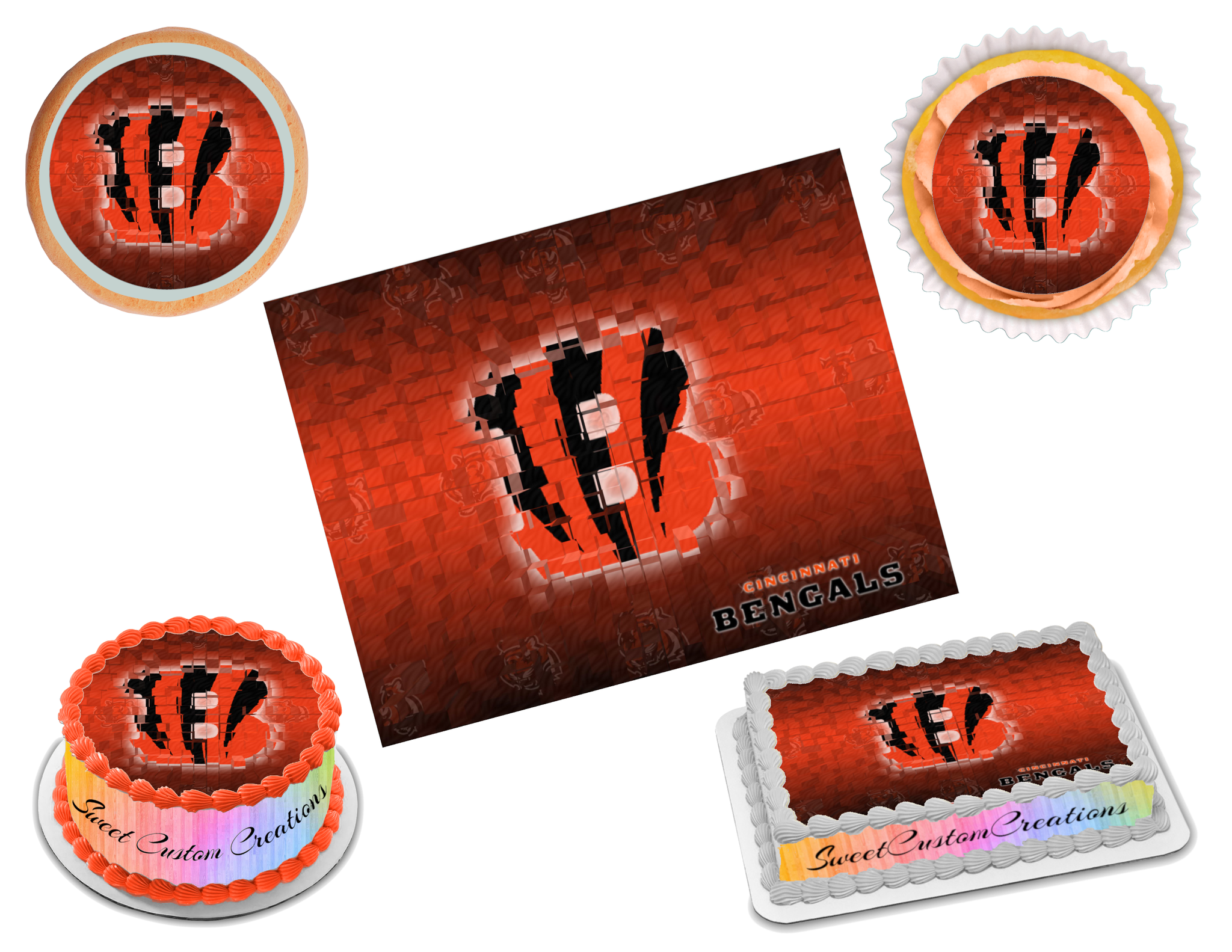 Cincinnati Bengals Edible Image Frosting Sheet #8 Topper (80+ sizes ...