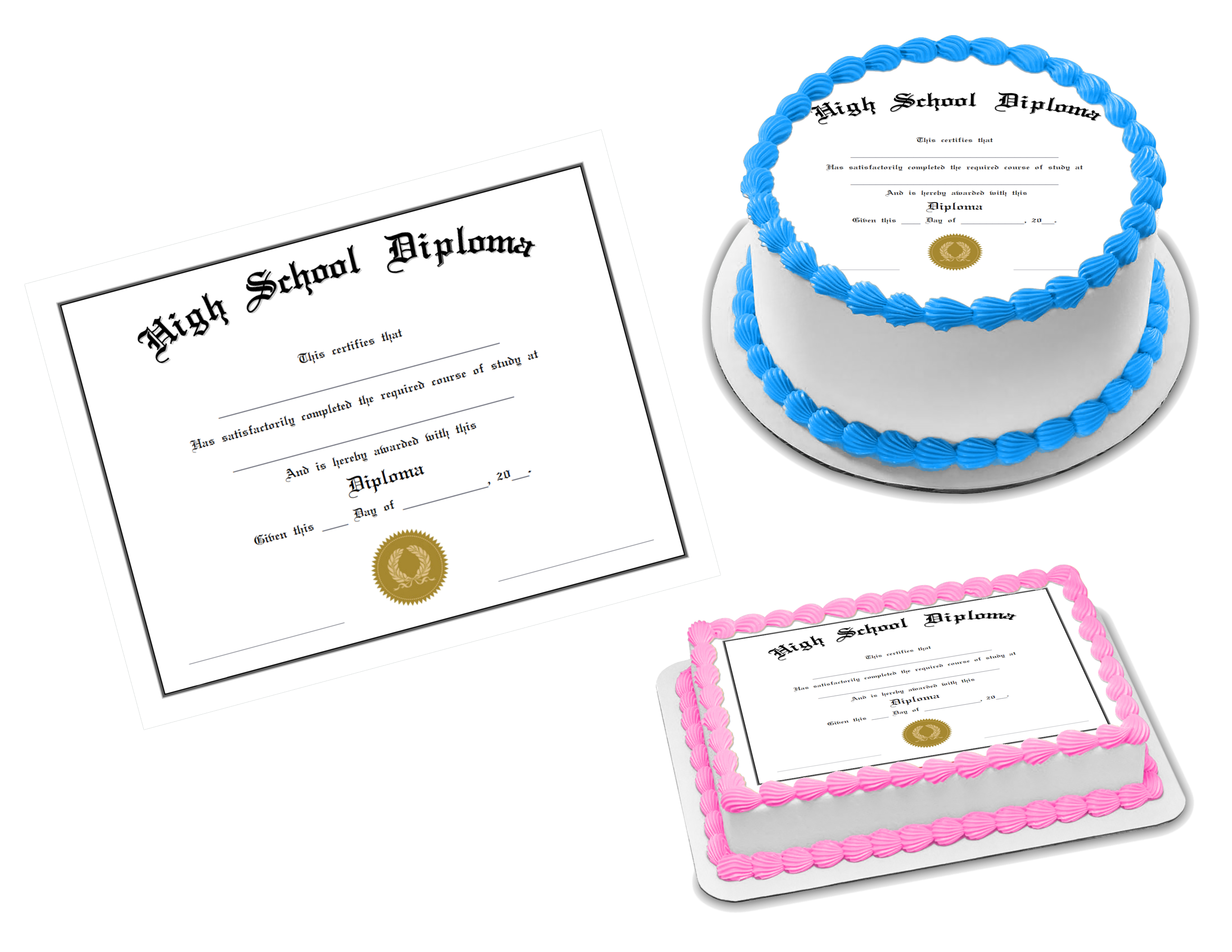 High School Diploma Graduation Edible Image Frosting Sheet #9 (70+ siz ...