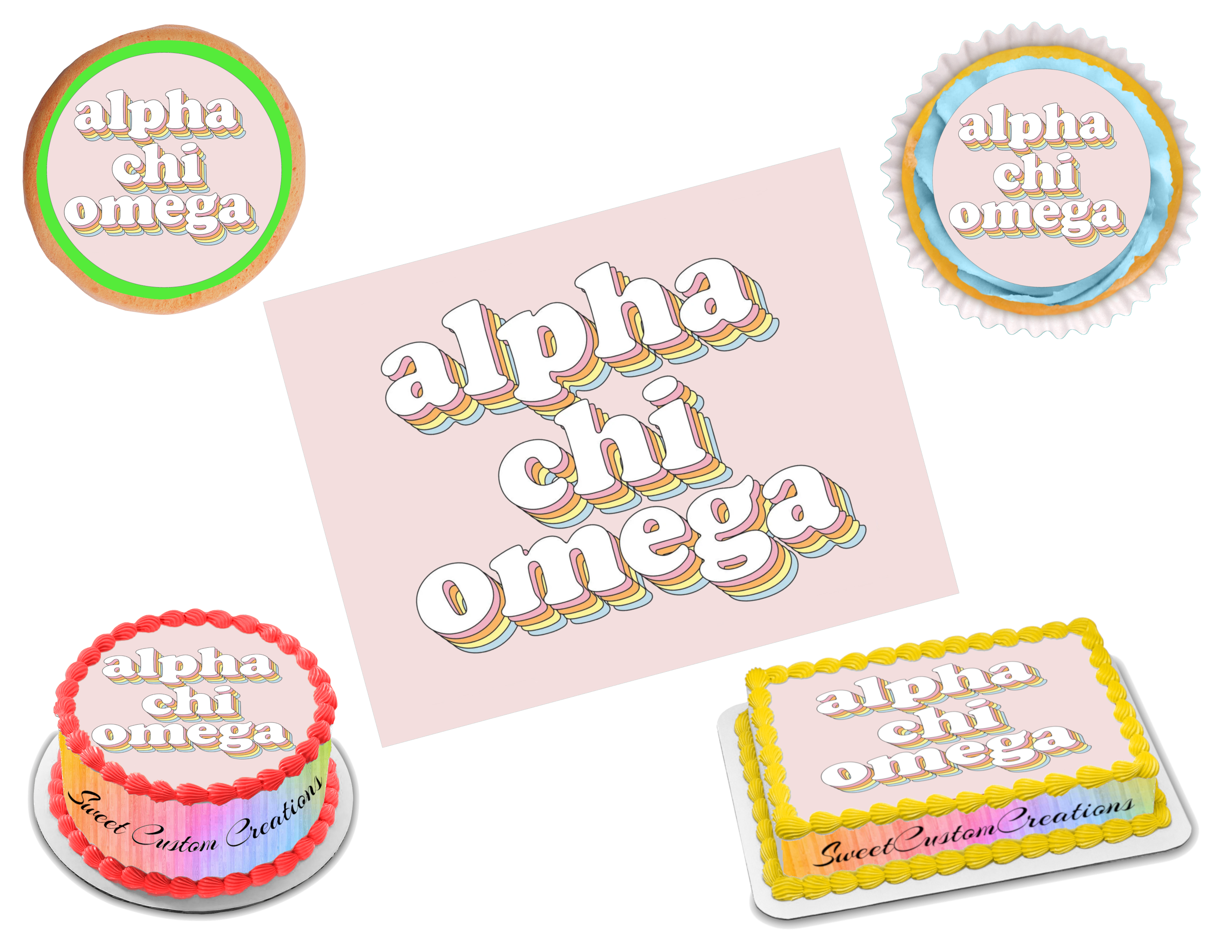 Alpha Chi Omega Edible Image Frosting Sheet #9 (80+ sizes) – Sweet ...